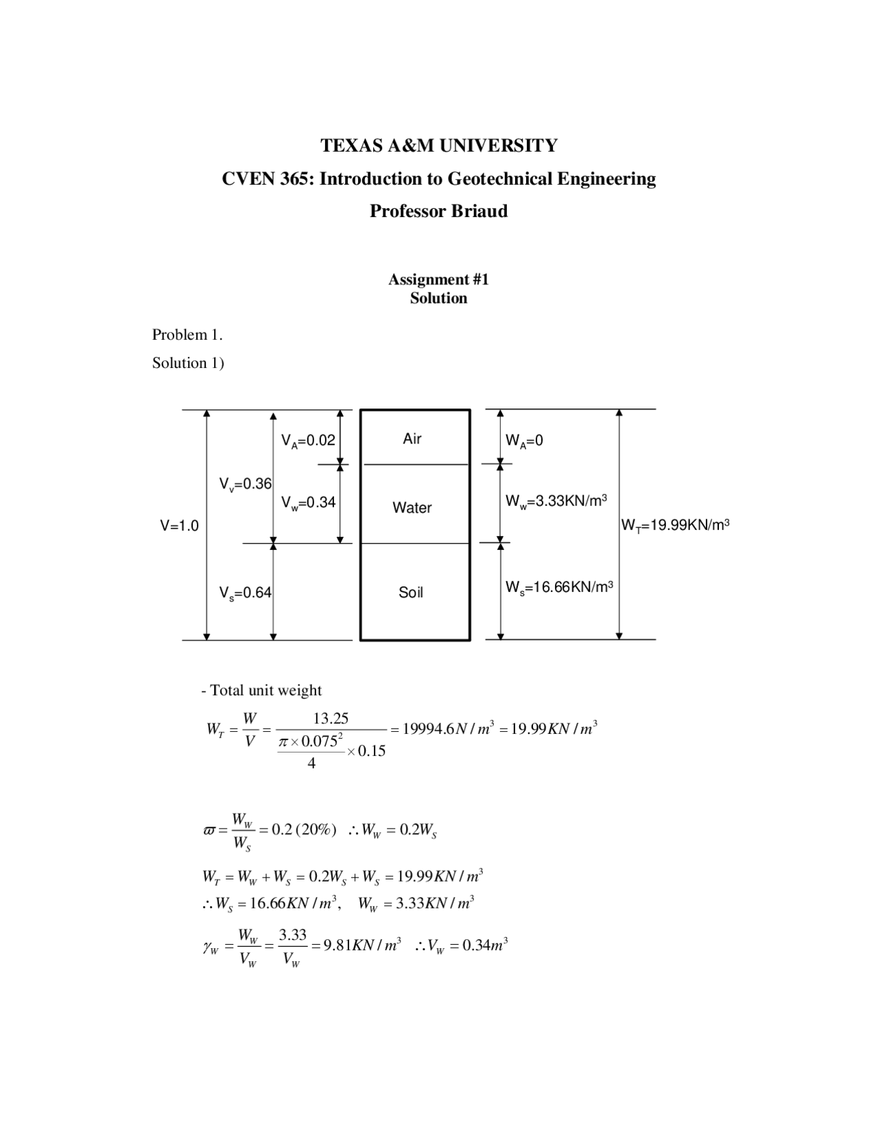 5 Problems With Solution Of Geotechnical Engineering Assignment 1
