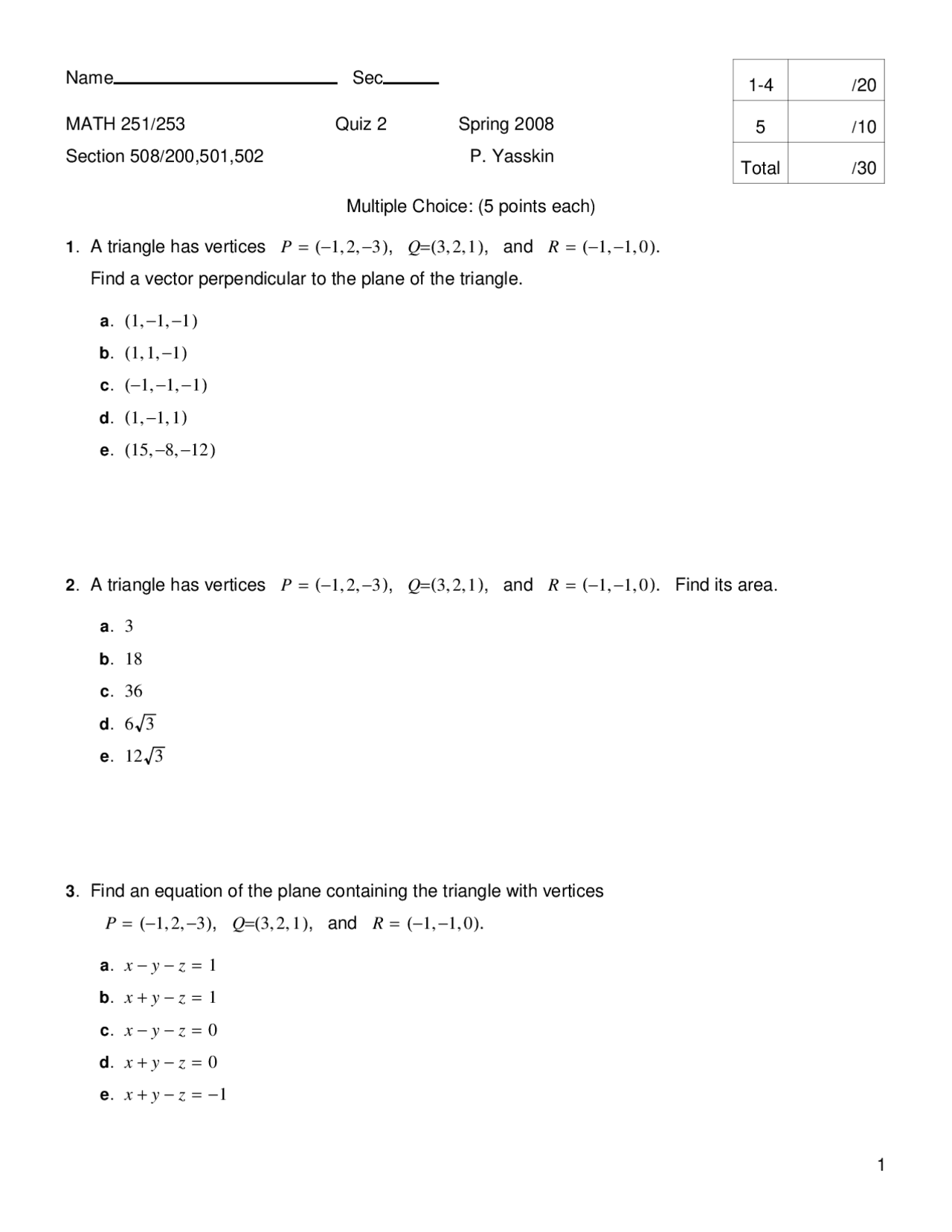 5 Problems On Engineering Mathematics Iii Quiz 2 Math 251 Docsity