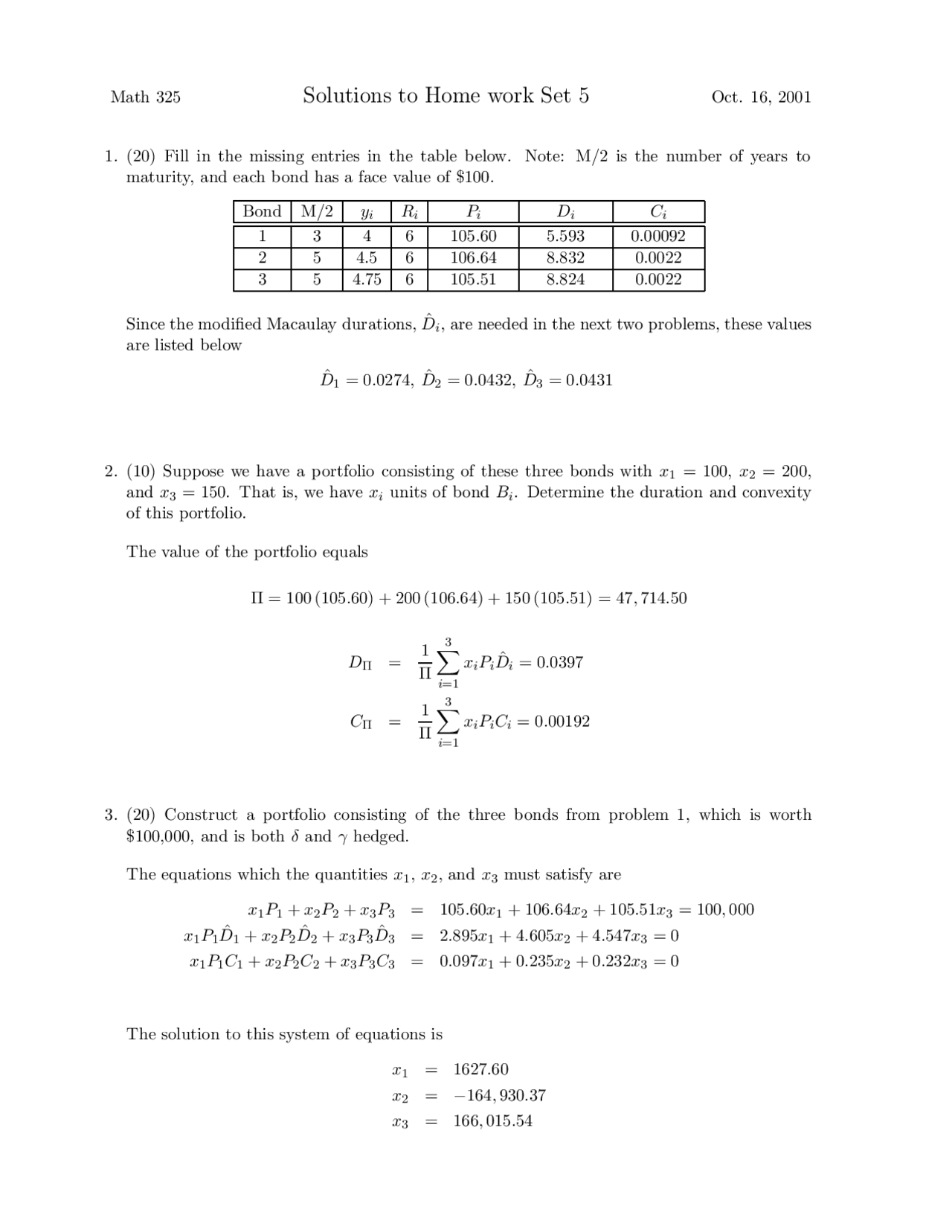 Solutions To Homework Set 5 Mathematics Of Interest Math 325 Docsity