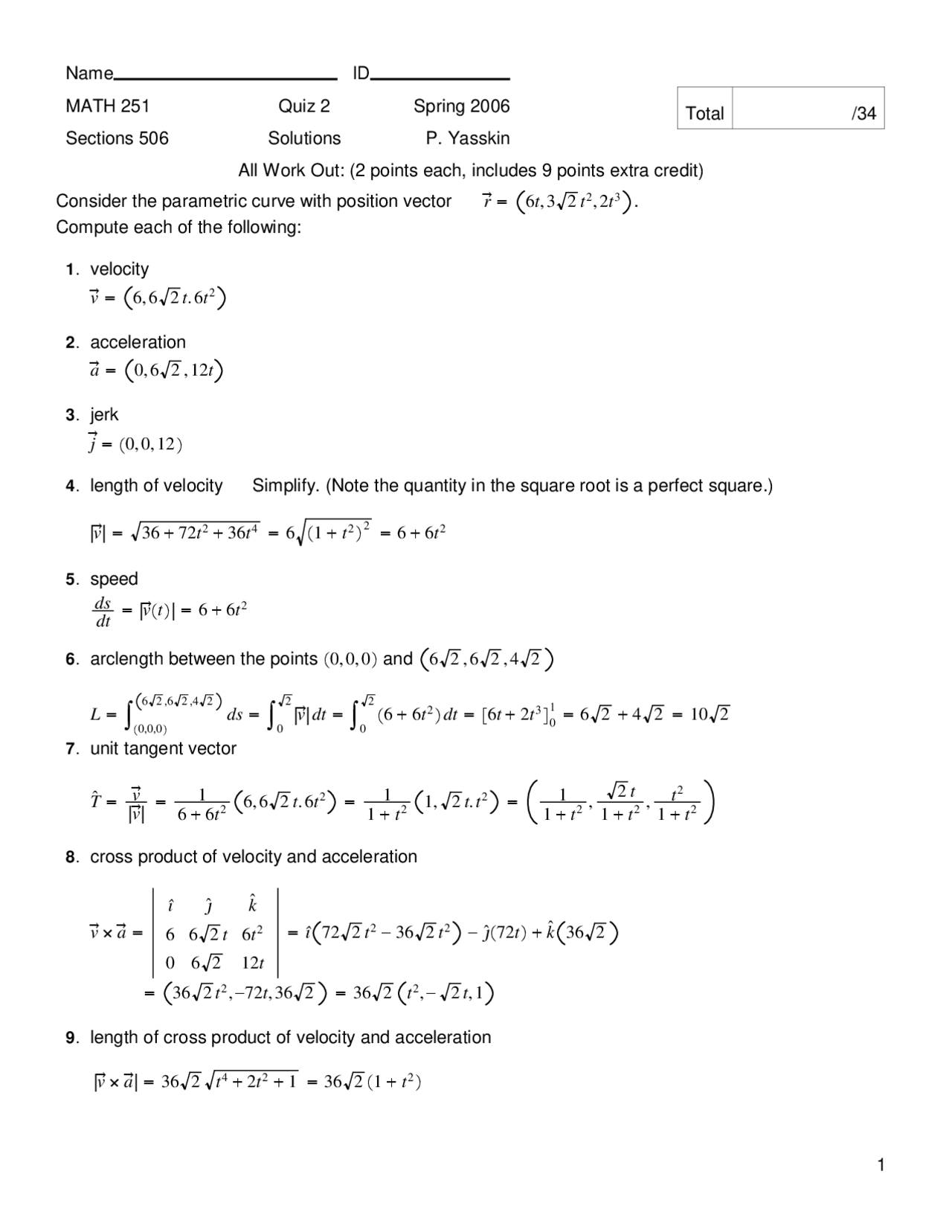 17 Problems In Quiz 2 On Engineering Mathematics Iii Math 251 Docsity