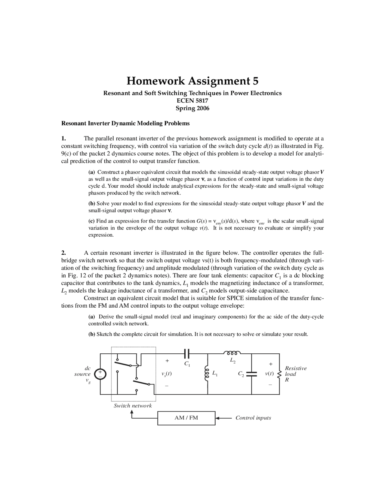 2 Solved Problems On Resonant Technology Assignment 5 Ecen 5817