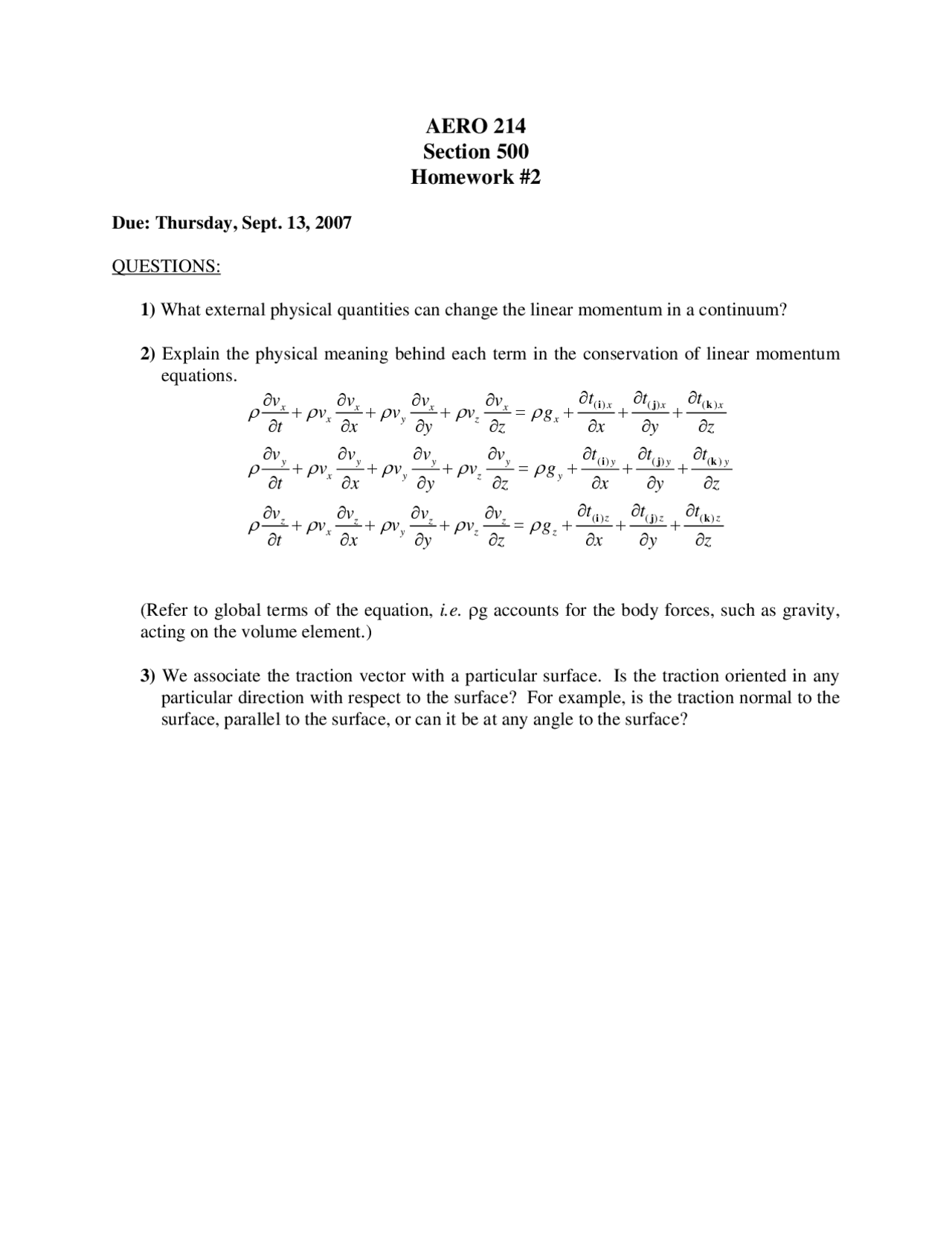 4 Solved Problems On Linear Momentum Assignment 2 Aero 214 Docsity