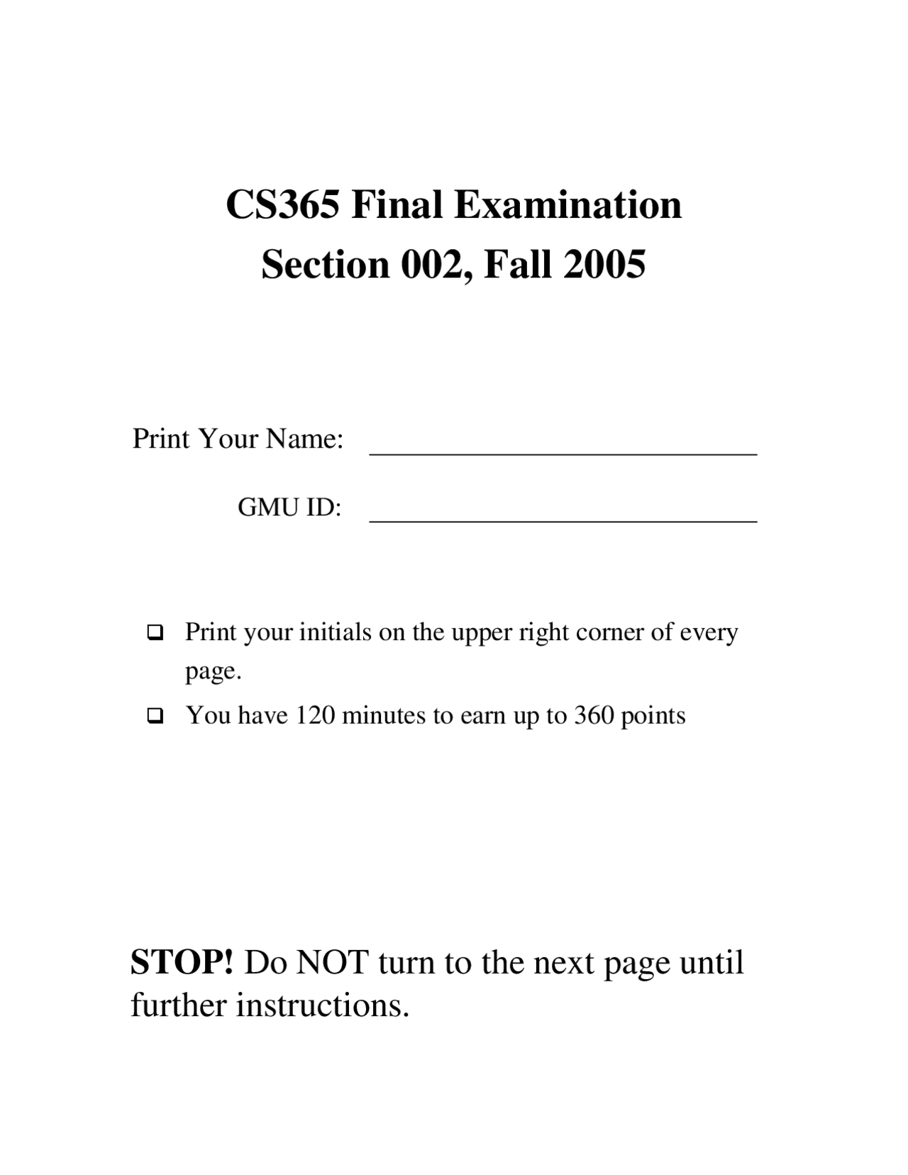 10 Problems On Computer Systems Architecture Final Exam Cs 365 Docsity