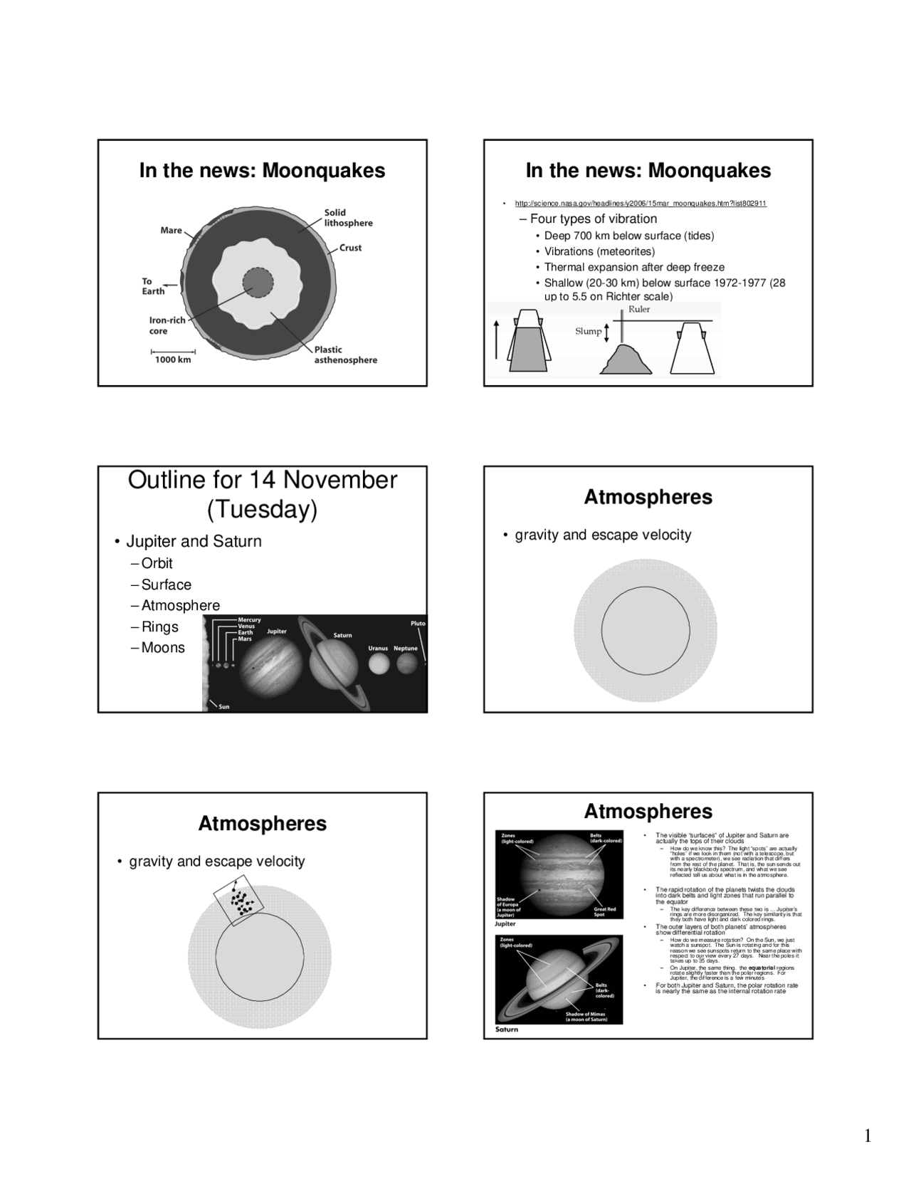 Four Types Of The Vibrations Lecture Slides Astr 111 Docsity