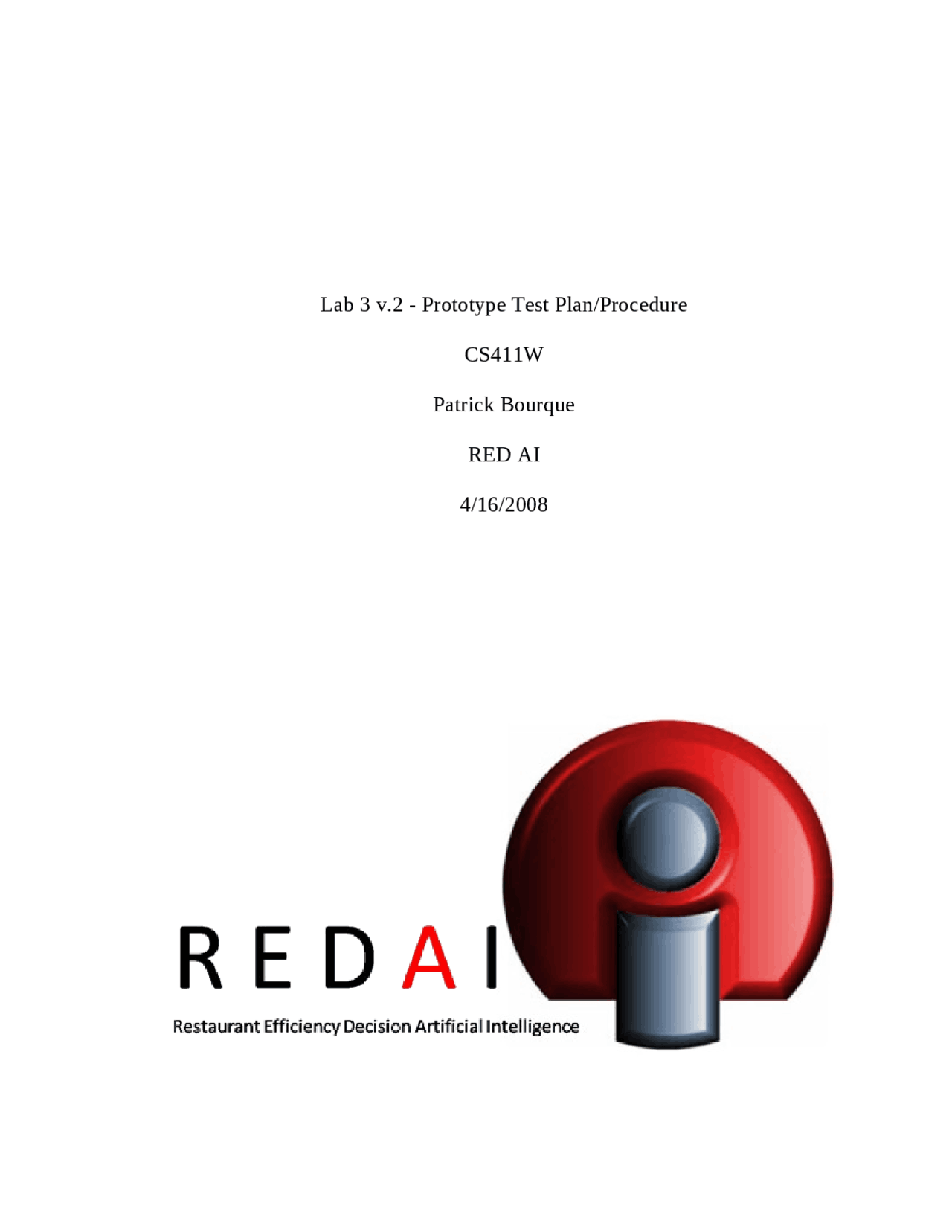 Lab 3 Prototype Test Plan Procedure Professional Workforce