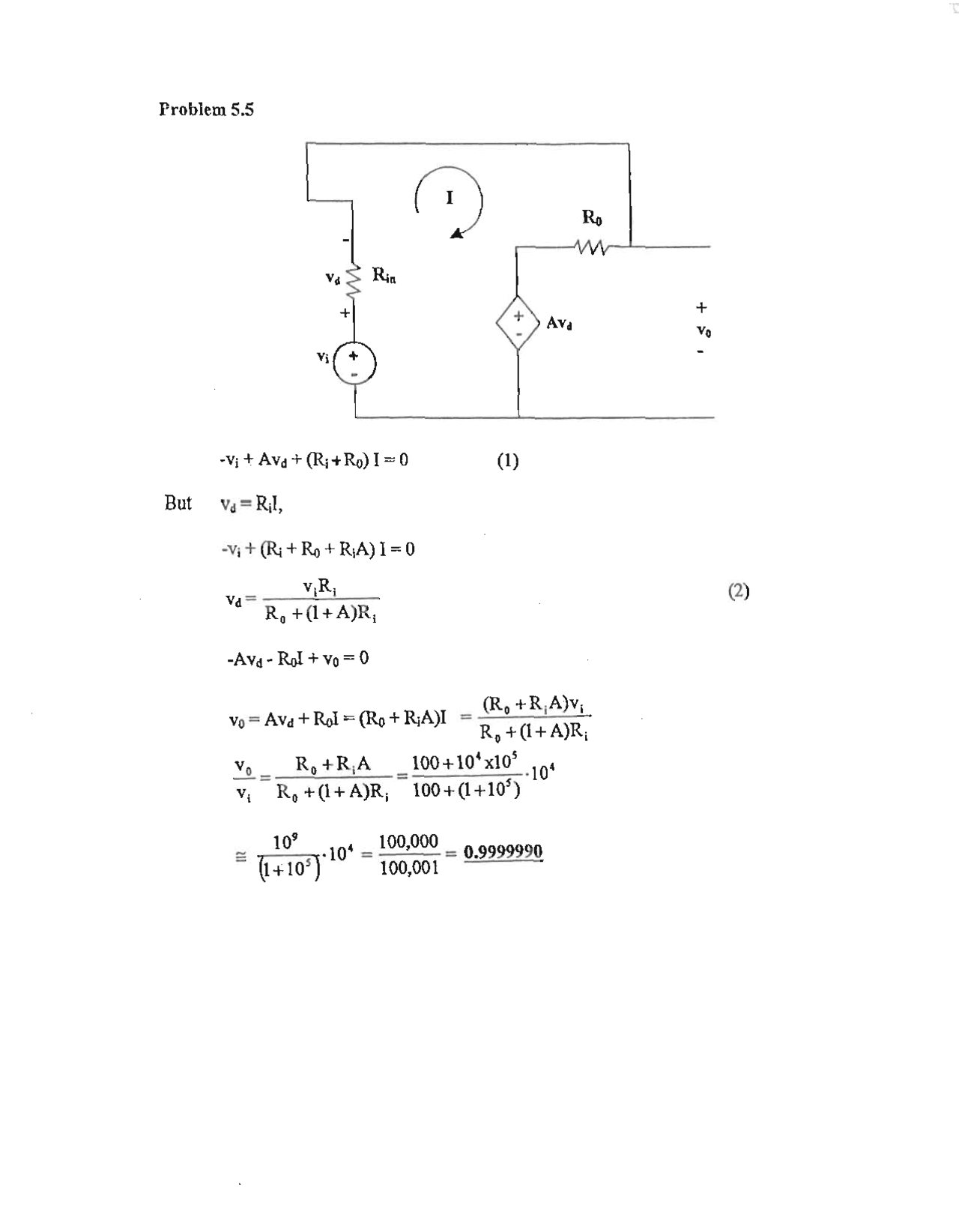 Assignment 6 Resolution Of Problems On Electric Circuit Analysis
