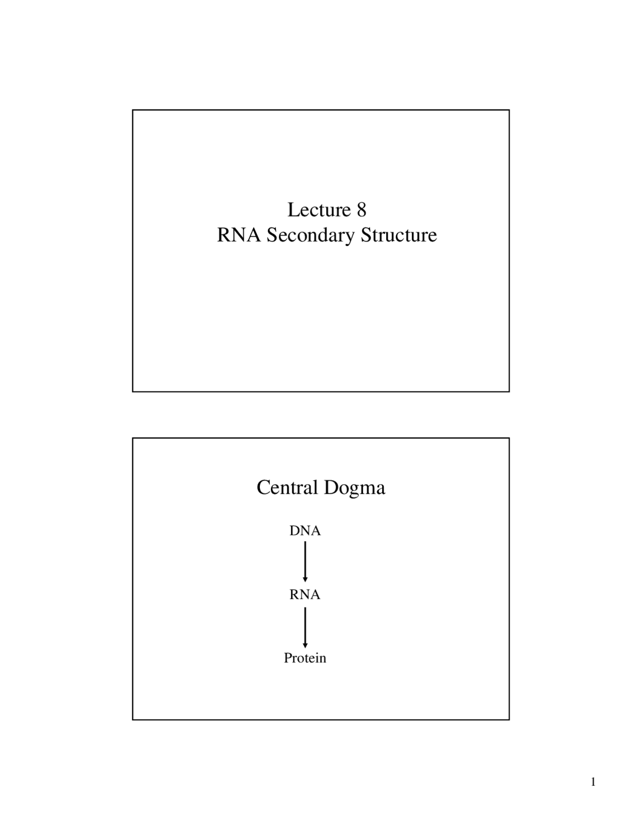 Rna Secondary Structure Lecture Slides Binf 630 Docsity