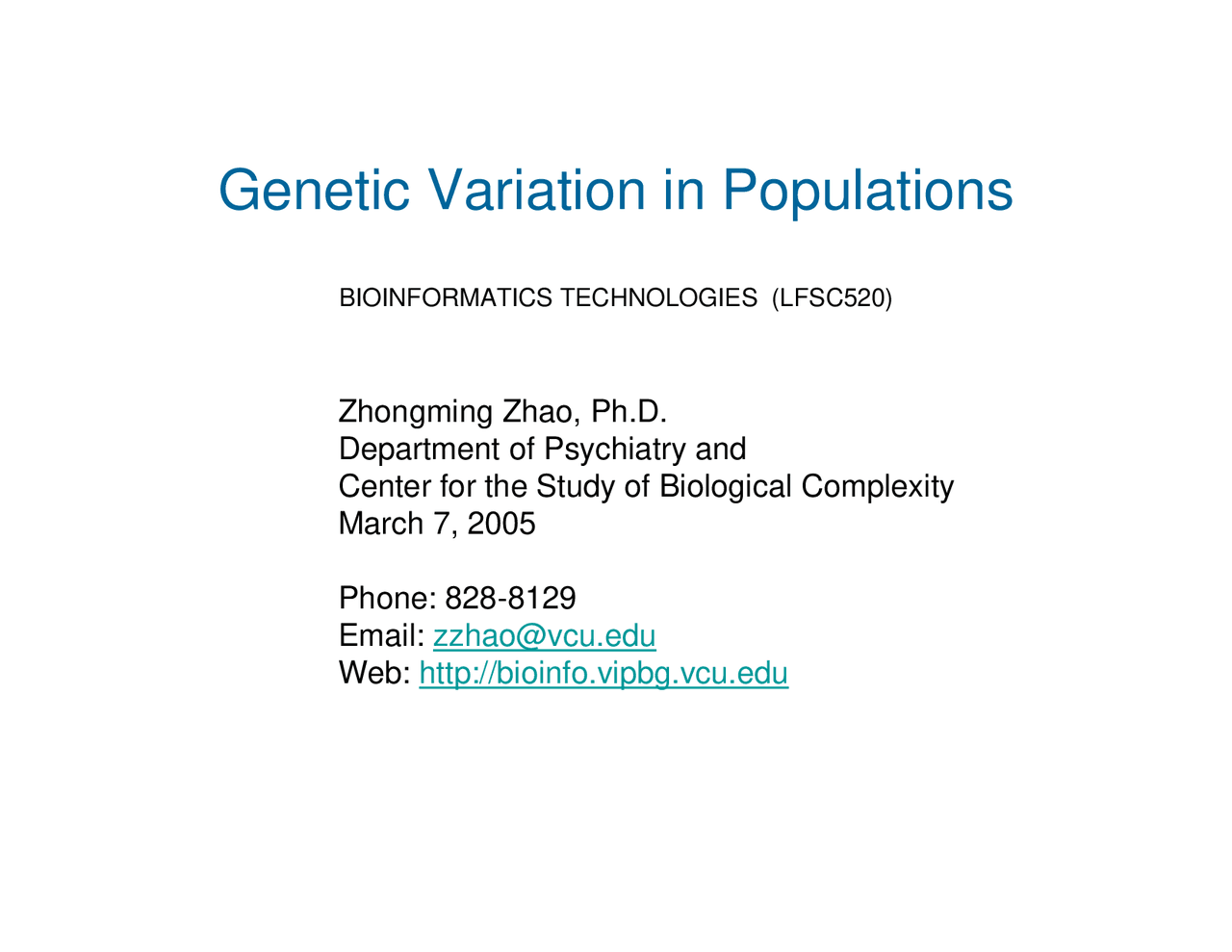 Genetic Variation in Populations - Bioinformatics Technologies | LFSC ...