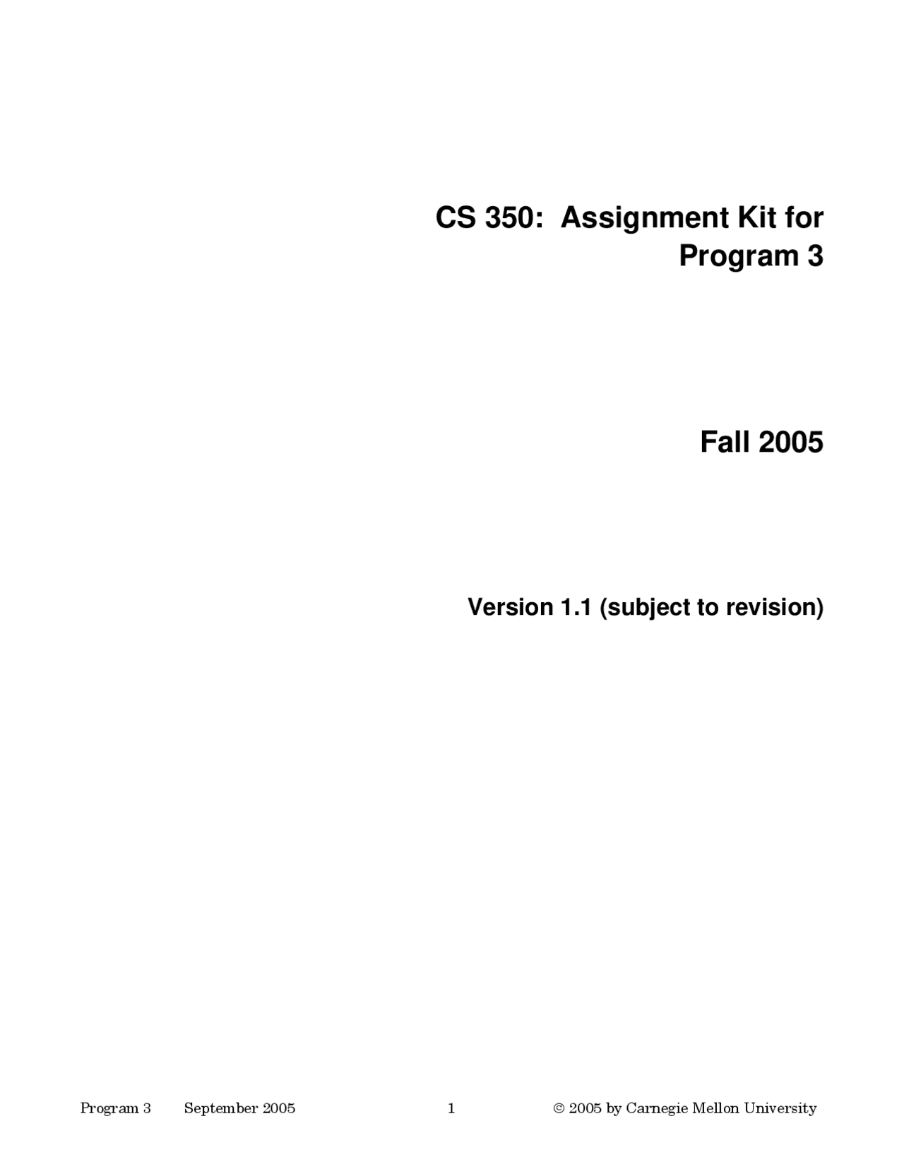 Introduction To Software Engineering Assignment Kit For Program 3 Cs 350 Docsity