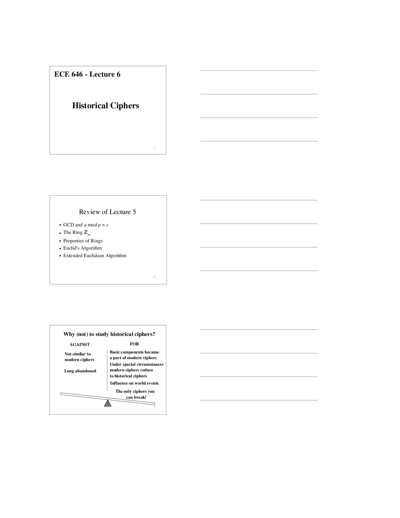 Simple Monoalphabetic Substitution Ciphers Lecture Slides Ece 646