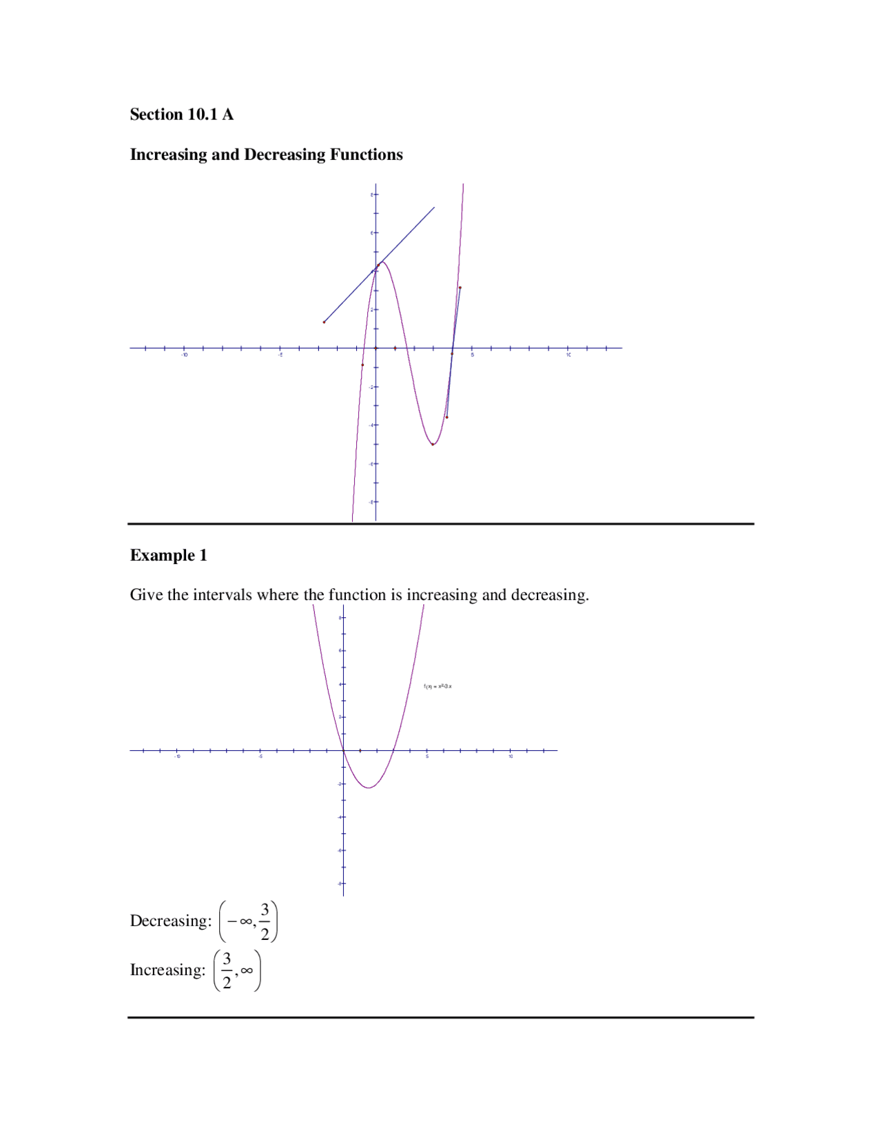Increasing And Decreasing Functions Solved Examples Math 126 Docsity