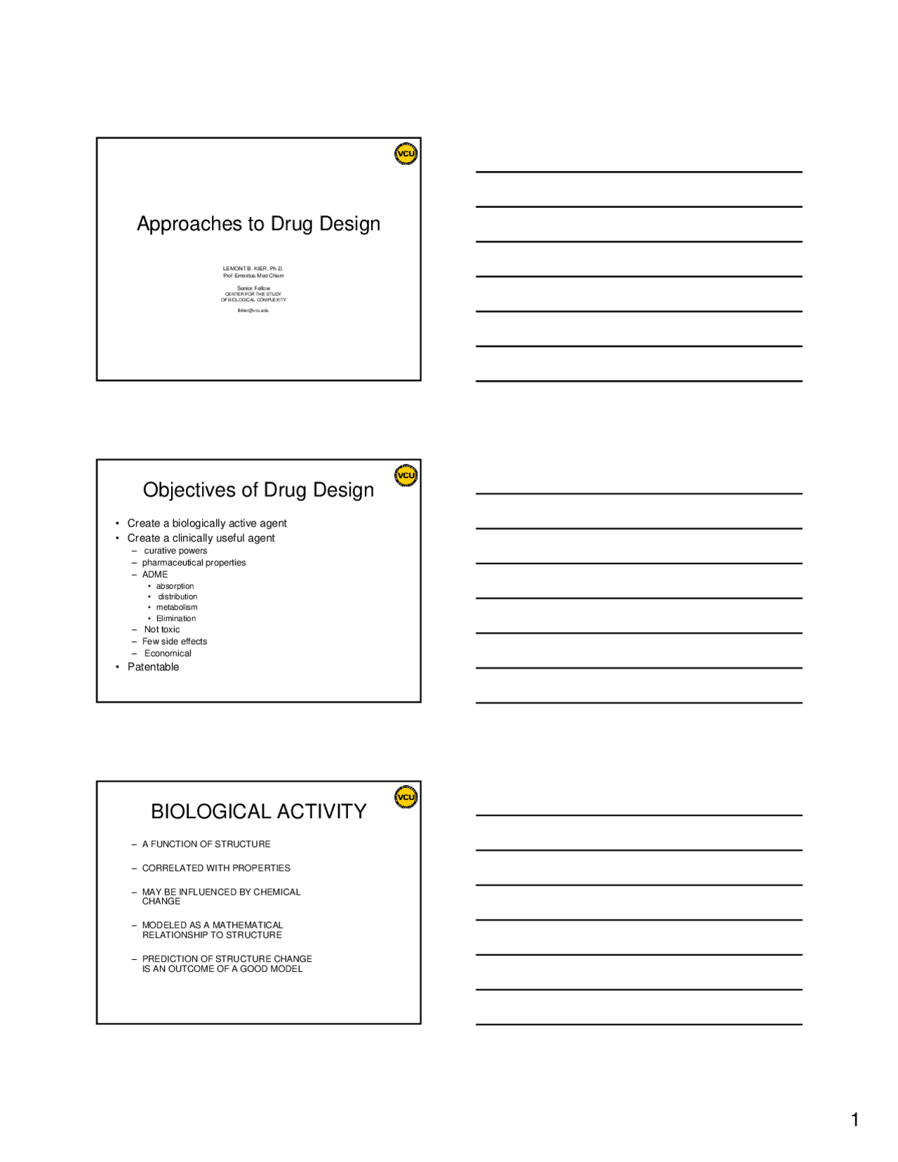 Approaches To Drug Design Lecture Slides Medc 310 Docsity