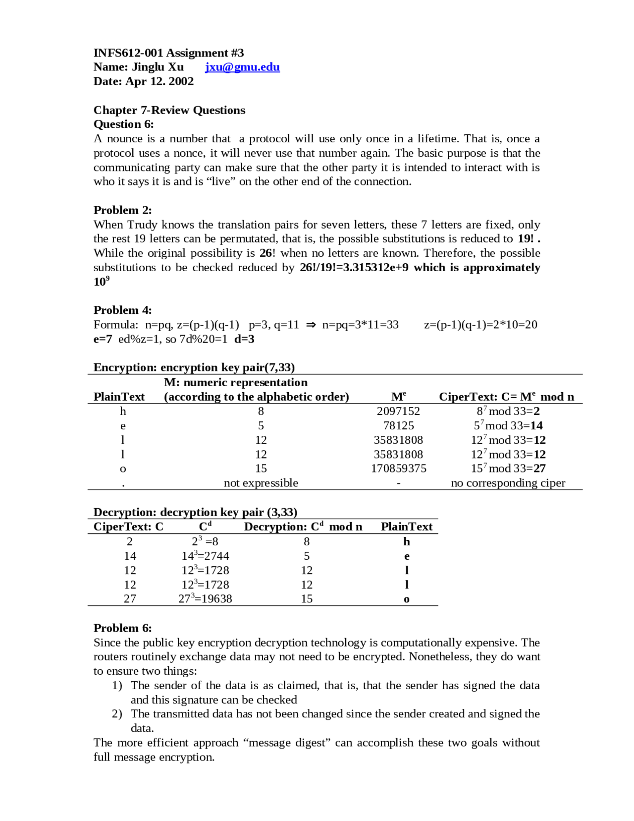 8 Problems For Principles Of Common Networks Assignment 3 Infs 612