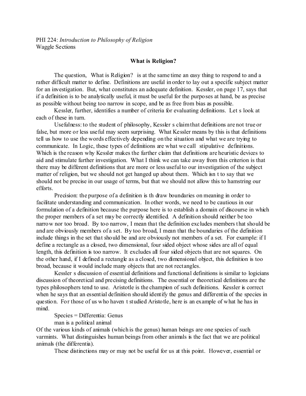 What is Religion - Notes on Meaning and Religious Belief | PHI 224.00 ...