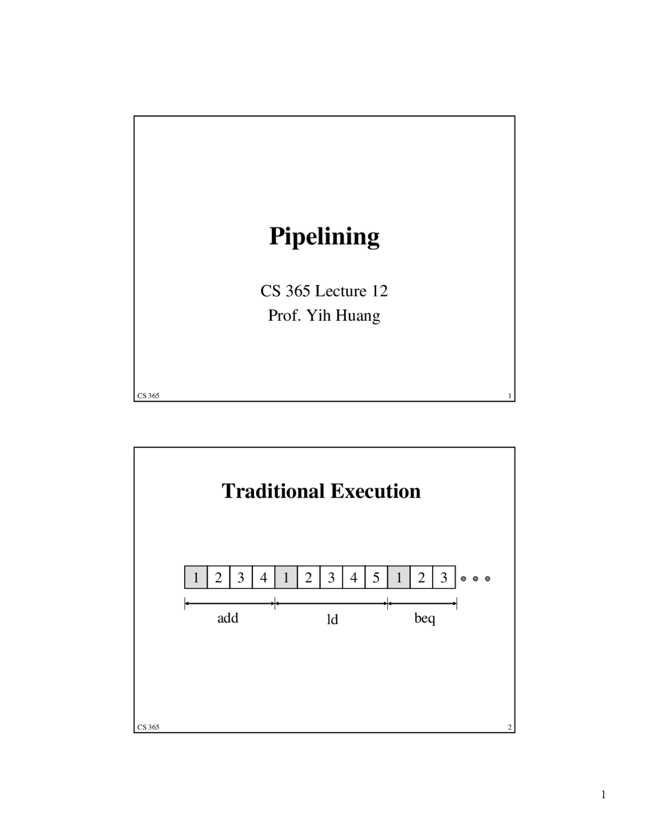 Traditional Execution Lecture Slides Cs 365 Docsity