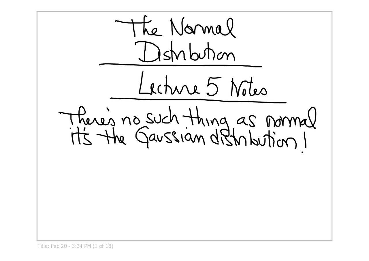 Normal Distribution in Research Clinical Practice - Handwritten Notes ...