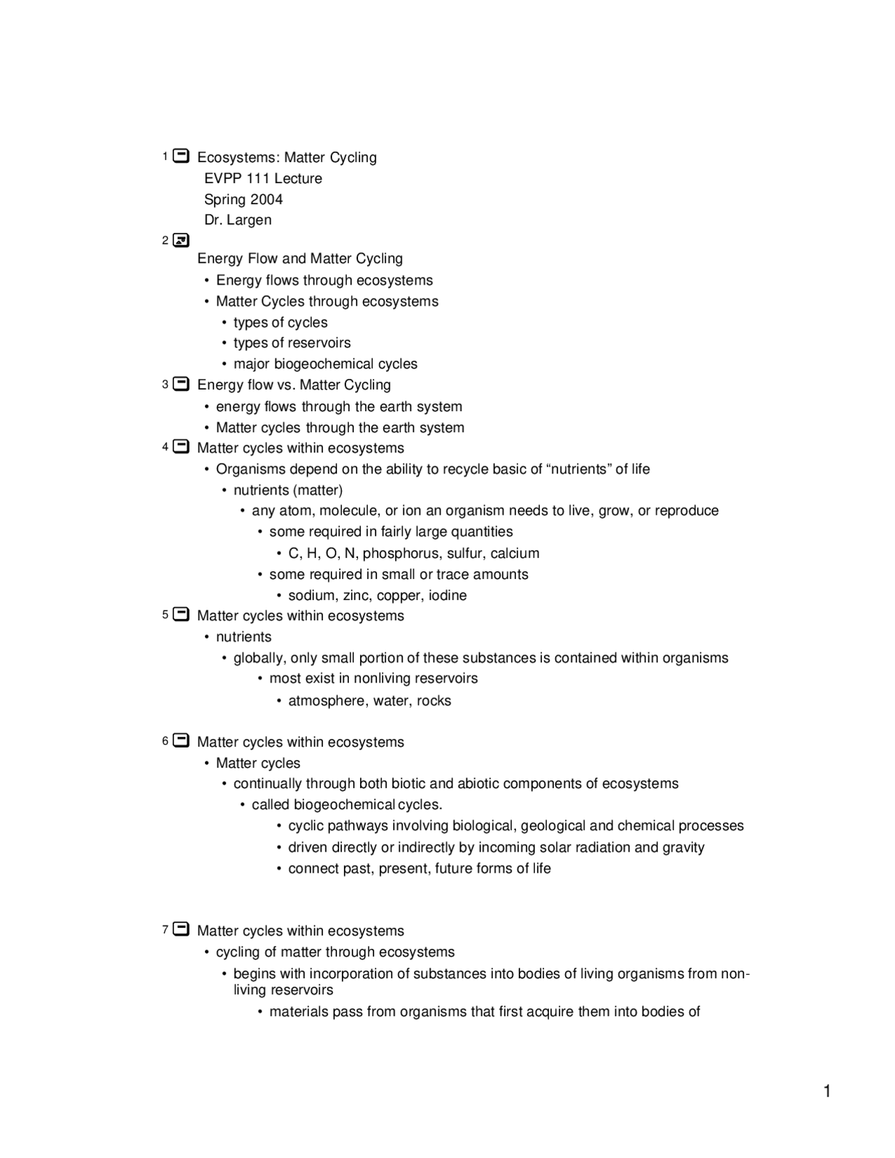 Lecture Notes on Energy Flow and Matter Cycling | EVPP 111 | Study ...