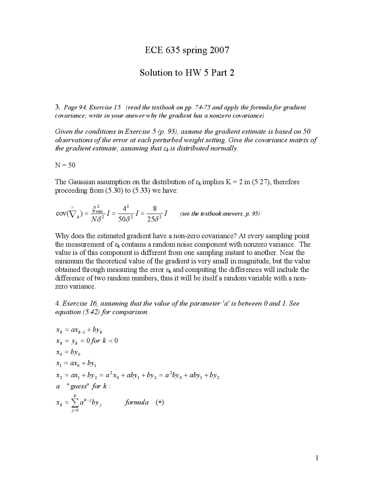 5 Problems With Solutions On Adaptive Signal Process Assignment 5