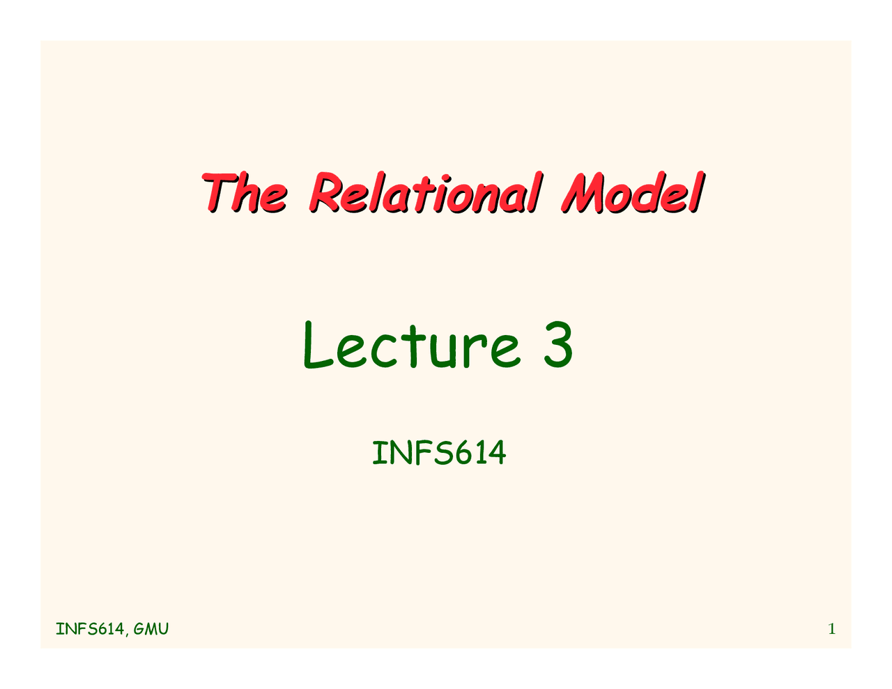 The Relational Model Database Management Infs 614 Docsity