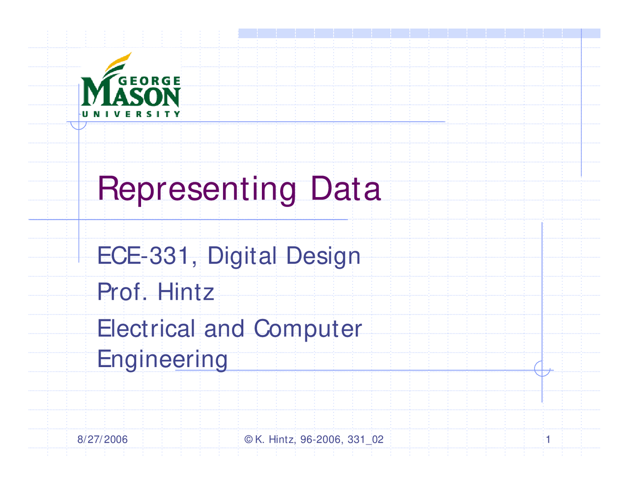 Representing Data Digital Design Handout Ece 331 Docsity