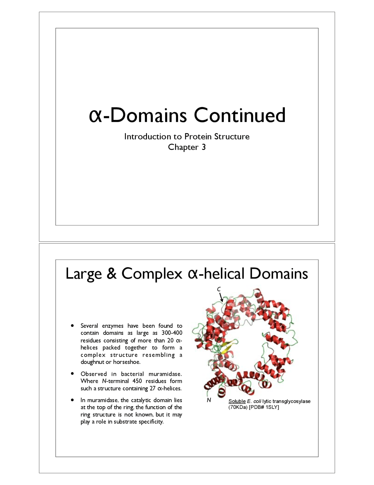 Alpha Helical Domains Lecture Slides Chem 660 Docsity