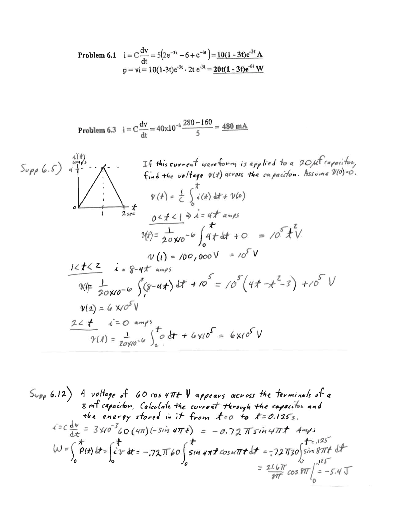 Solved Problems For Assignment 8 Electric Circuit Analysis Ece 280