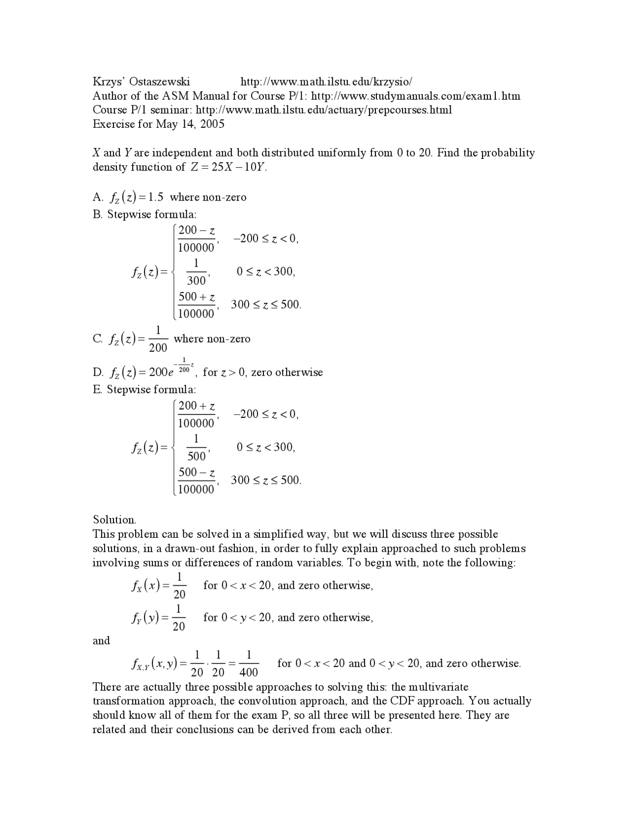 Assignment For Applications Of Actuarial Principles Mat 48000 Docsity