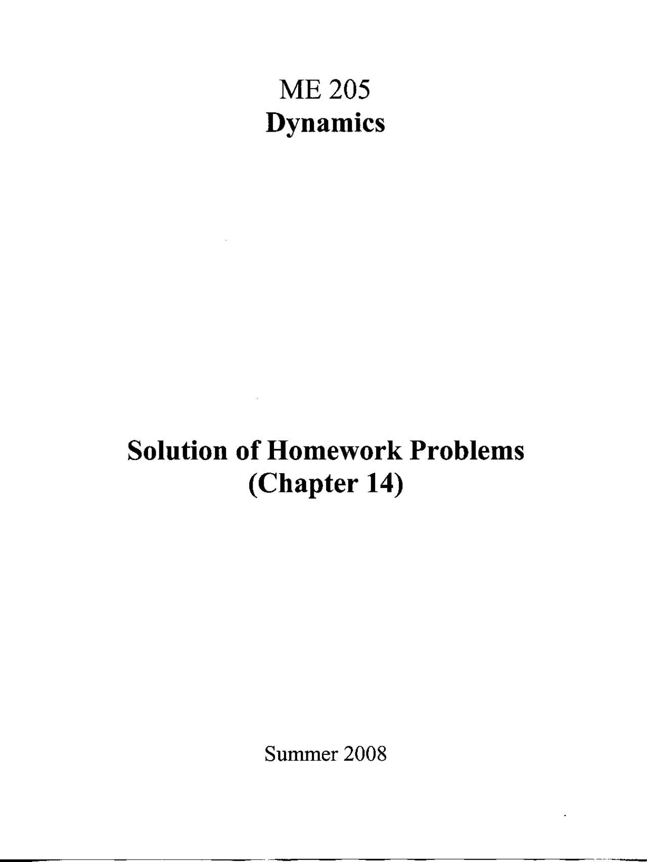 9 Problems In Dynamics Assignment Me 205 Docsity