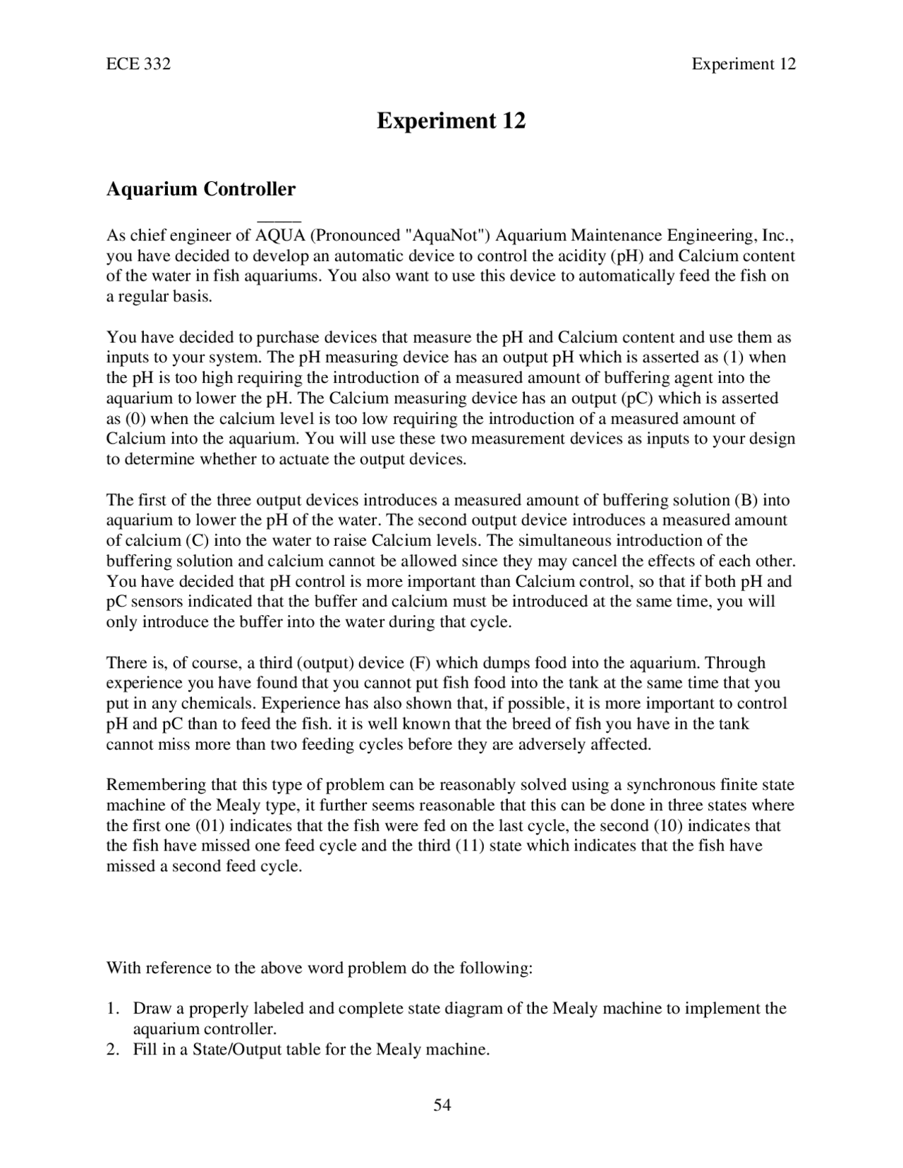 Experiment 12 Digital Electric And Logic Design Lab Ece 332 Docsity