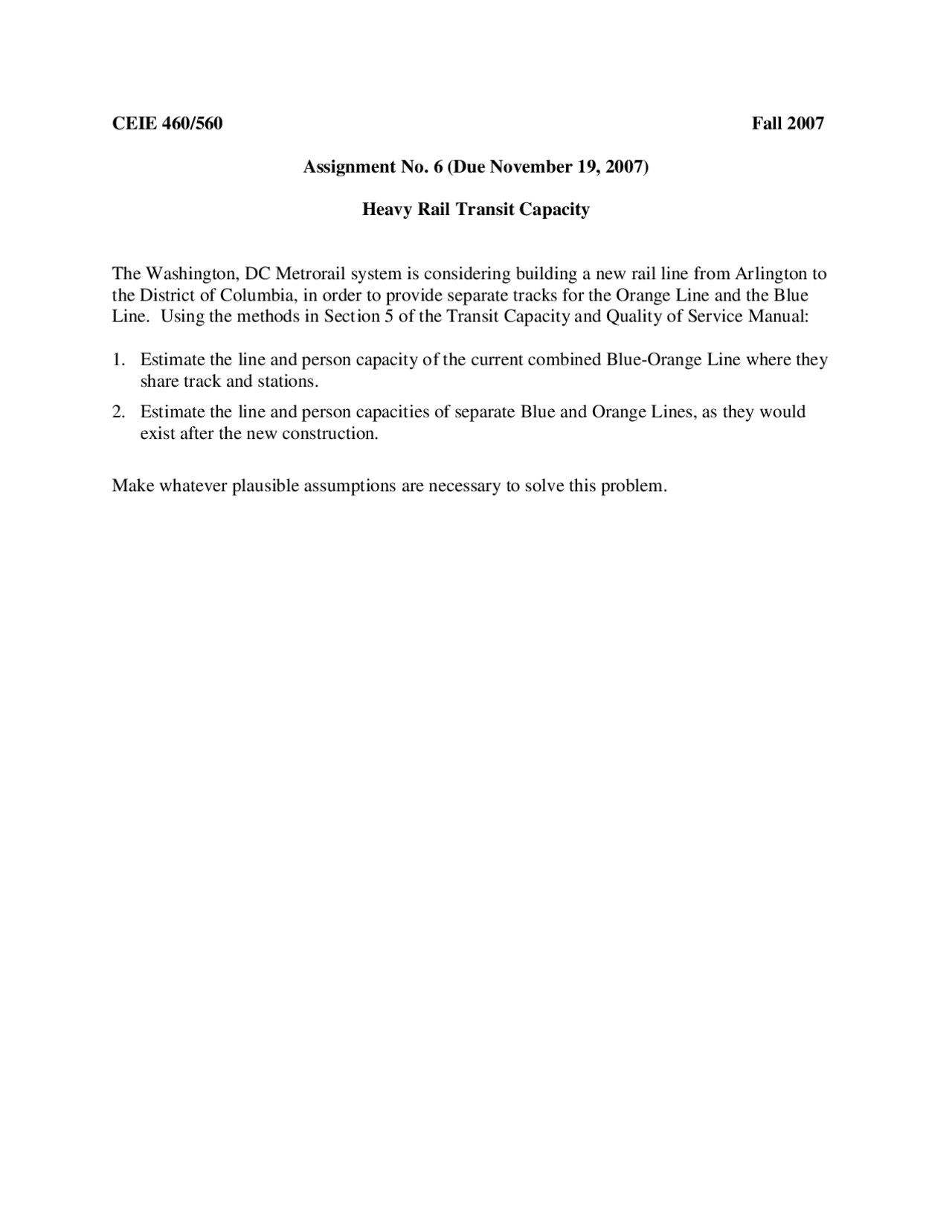 Heavy Rail Transit Capacity - Public Transport Systems - Assignment 6 ...