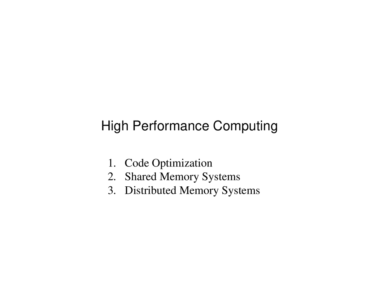 Class Notes For High Performance Computing Csi 701 Docsity