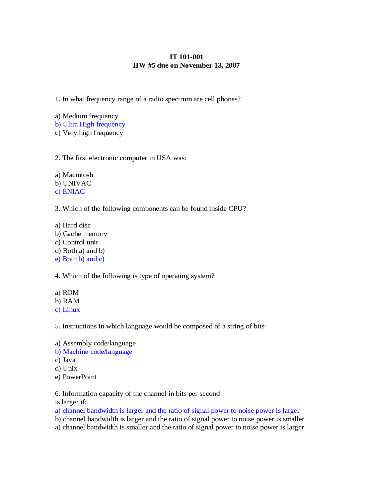 Assignment 5 Introduction To Information Technology It 101