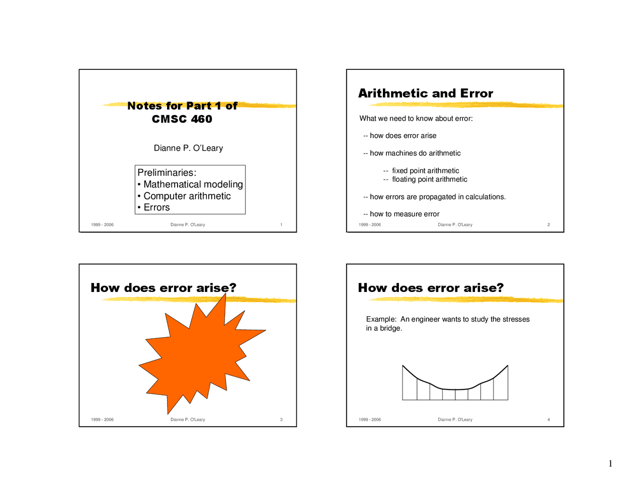Arithmetic And Error Lecture Slides Cmsc 460 Docsity