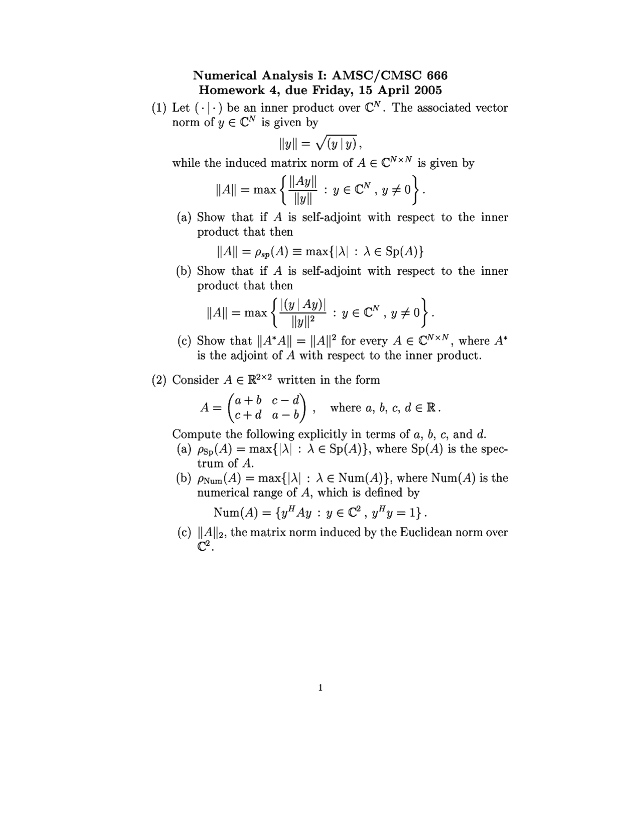 Homework Solution 4 Numerical Analysis Amsc 666 Docsity