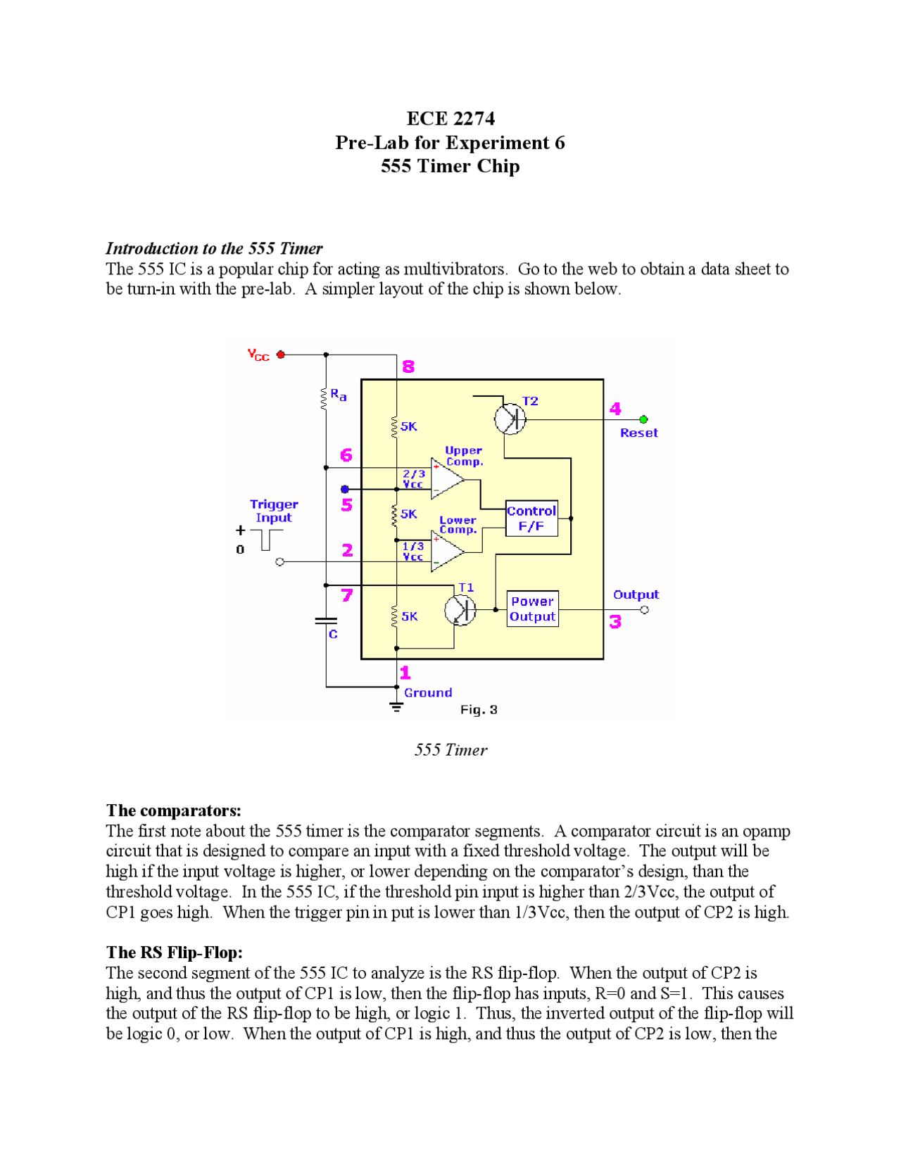 Pre-Lab Report: 555 Timer Chip Astable Multivibrator | Lab Reports ...