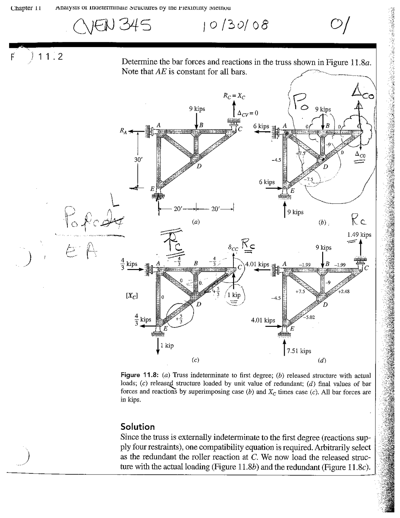 Notes On Analysis Of Determinate Structure By The Flexibility Method