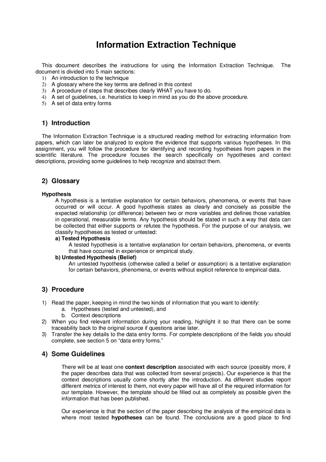 Information Extraction Technique Lecture Handout Cmsc 735 Docsity