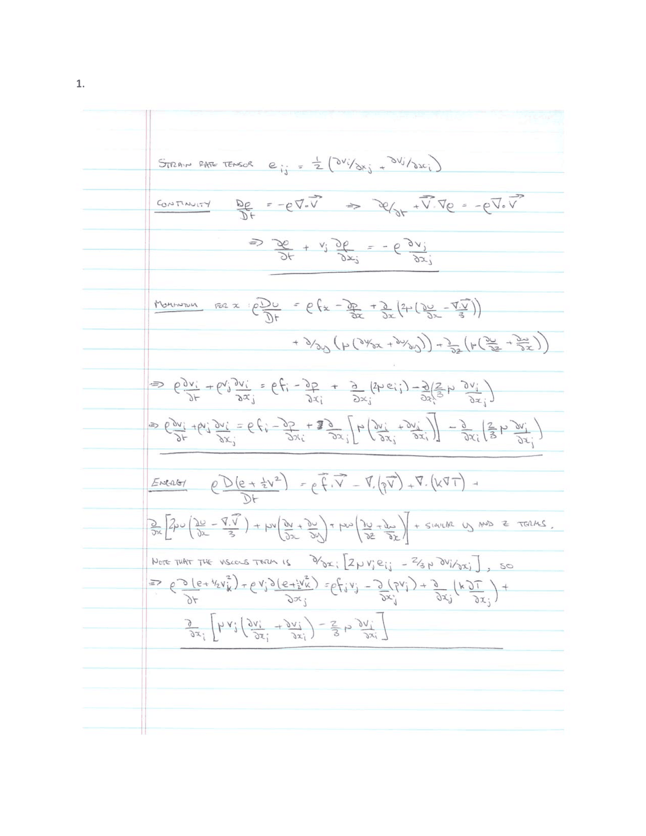 Strain Rate Tensor Advanced Aero Hydrodynamics Aoe 5104 Docsity