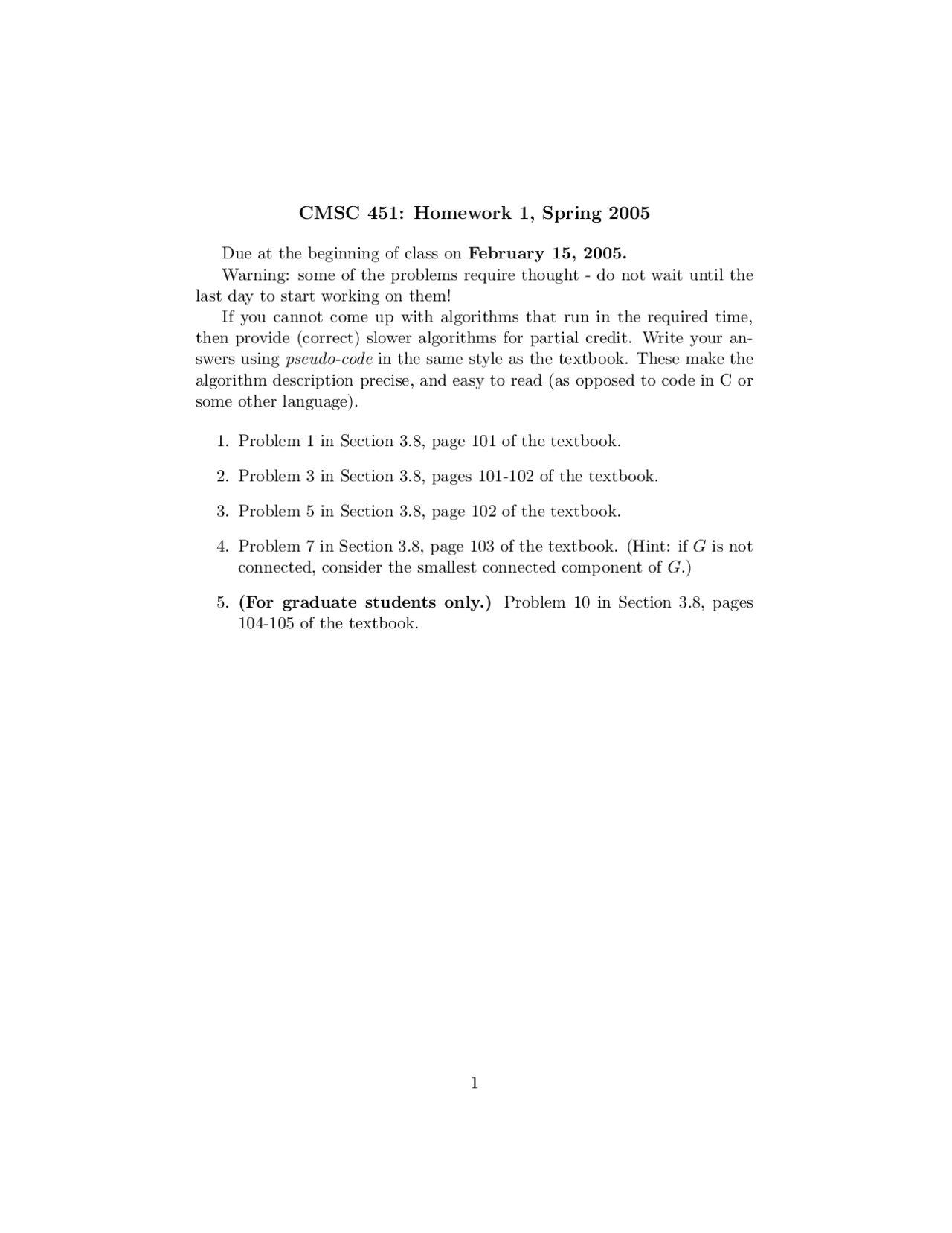 Homework 1 Design And Analysis Computer Algorithms Cmsc 451 Docsity 7382