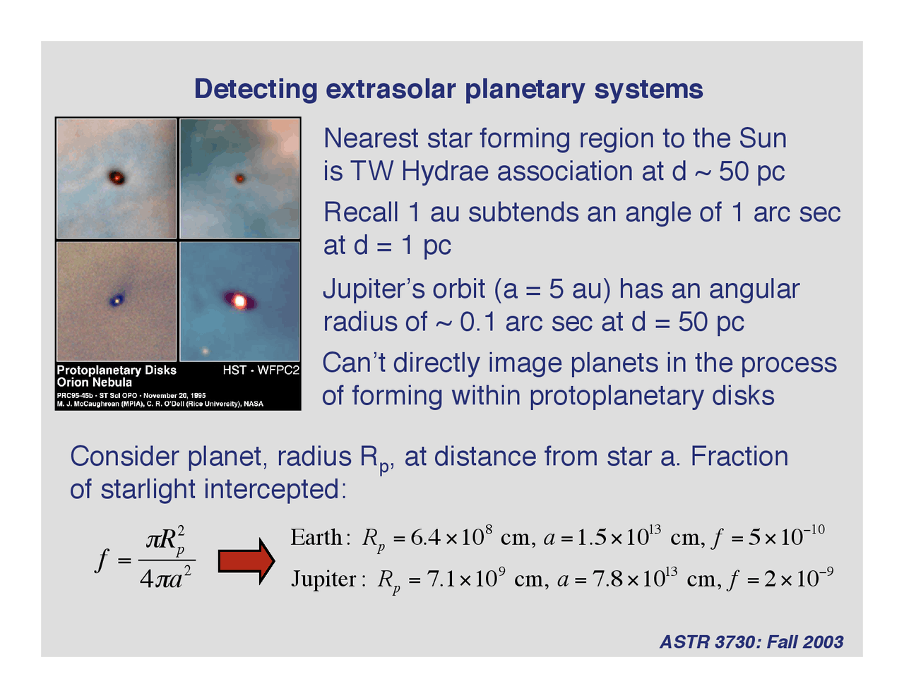 Lecture Slides On Detecting Extrasolar Planetary Systems Astr 3730