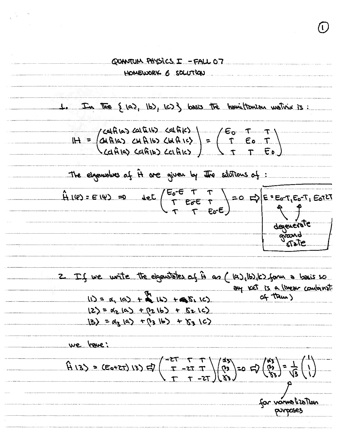 Homework 6 With Solutions For Quantum Physics I Phys 401 Docsity