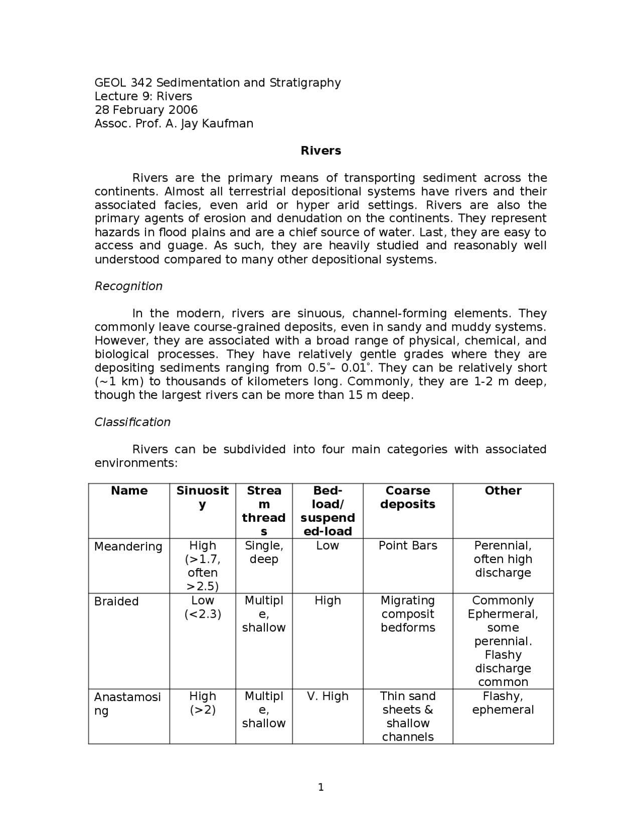 Recognition In Sedimentation And Stratigraphies Geol 342 Docsity