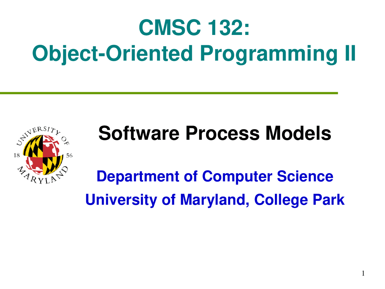 Software Process Models Object Oriented Programming Ii Notes Cmsc