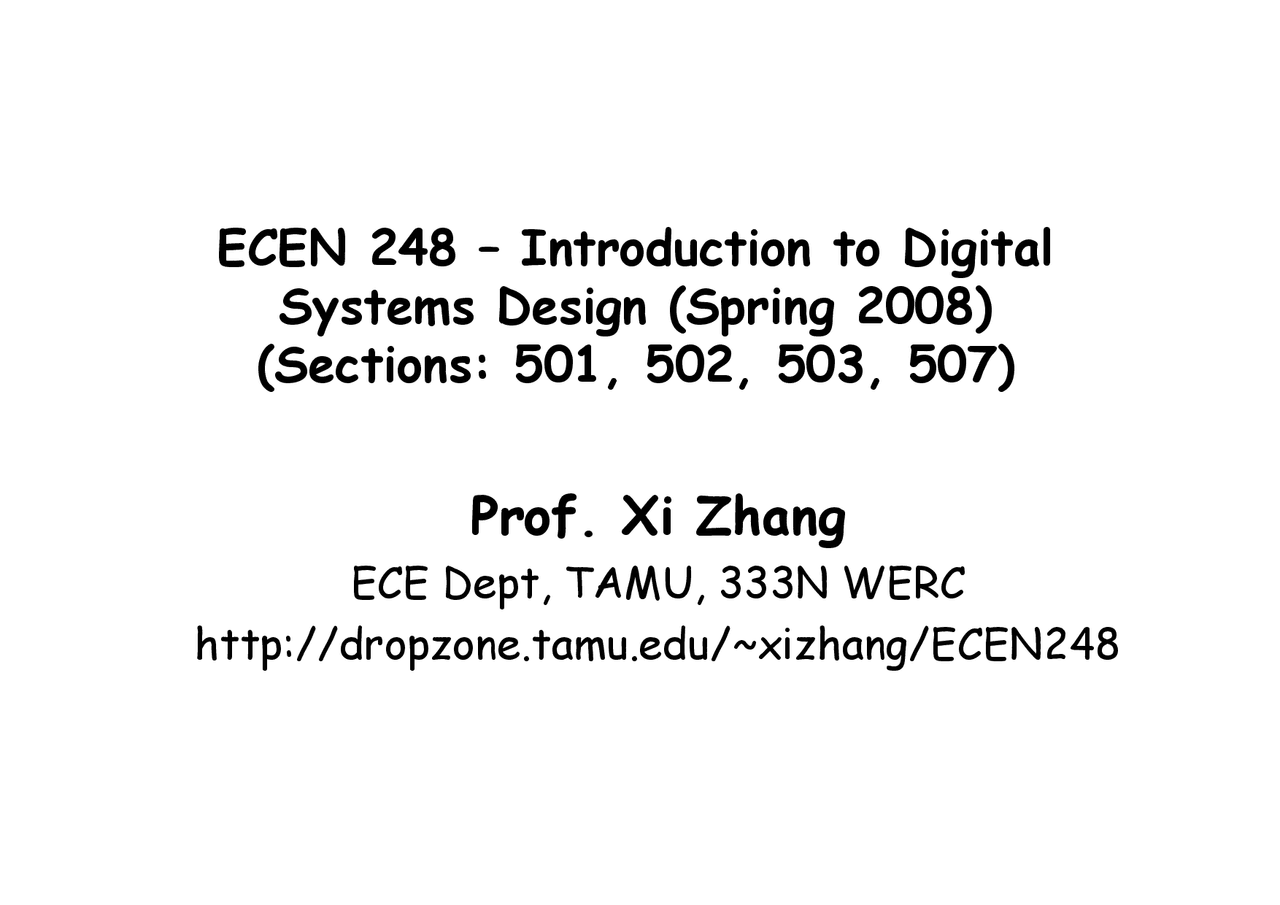 Analog And Digital Signals Notes Ecen 248 Docsity