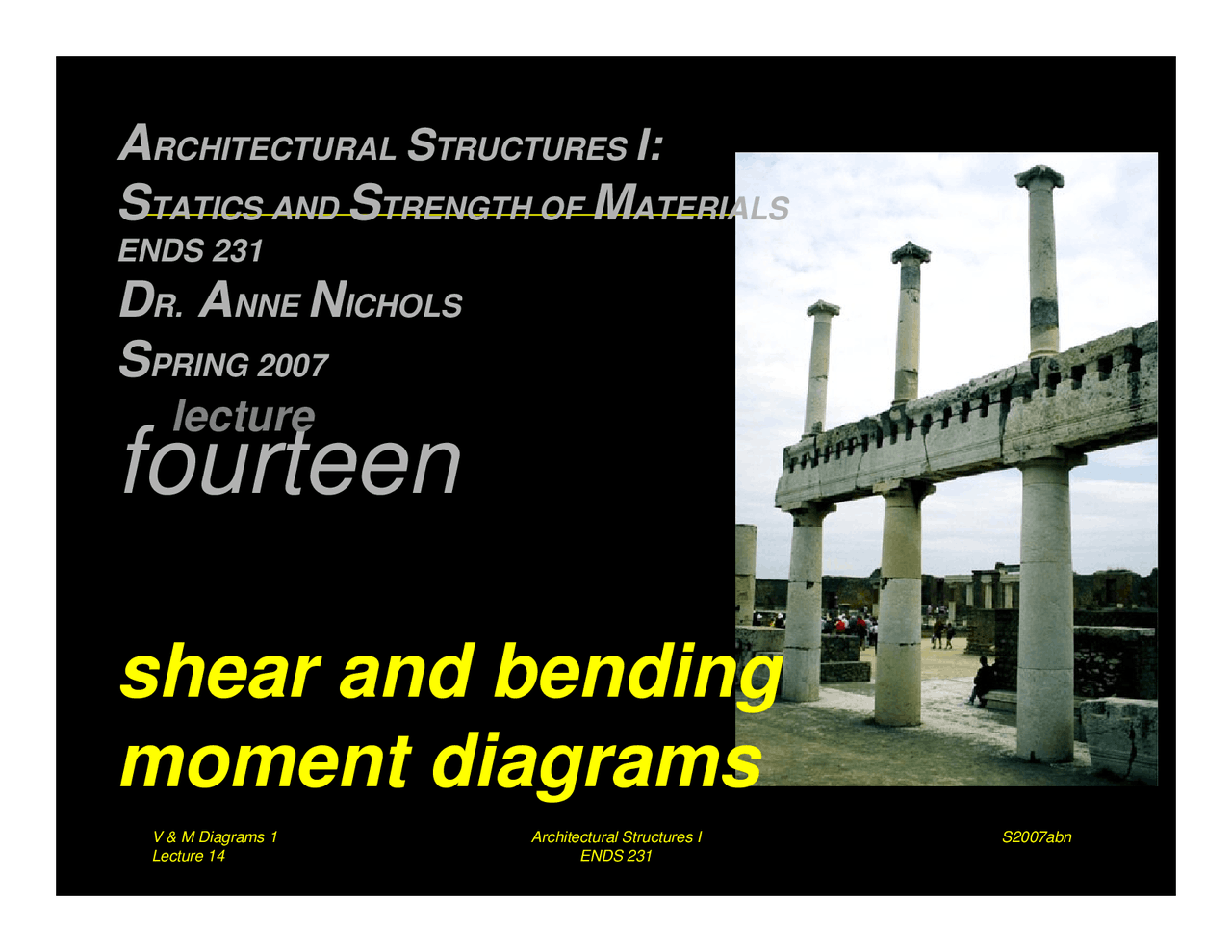 Notes On Shear And Bending Moment Diagrams Ends 231 Docsity