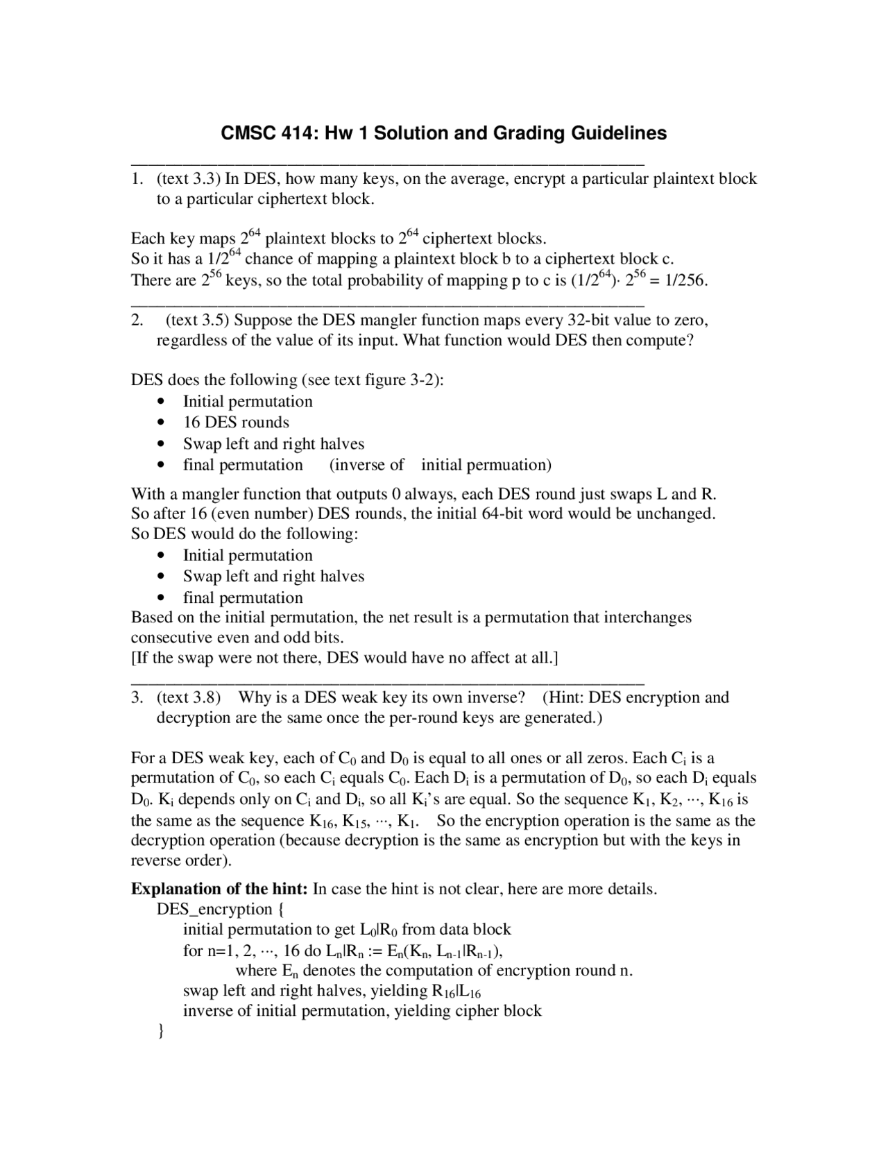 Homework 1 Solution And Grading Guideline Cmsc 414 Assignments 0807