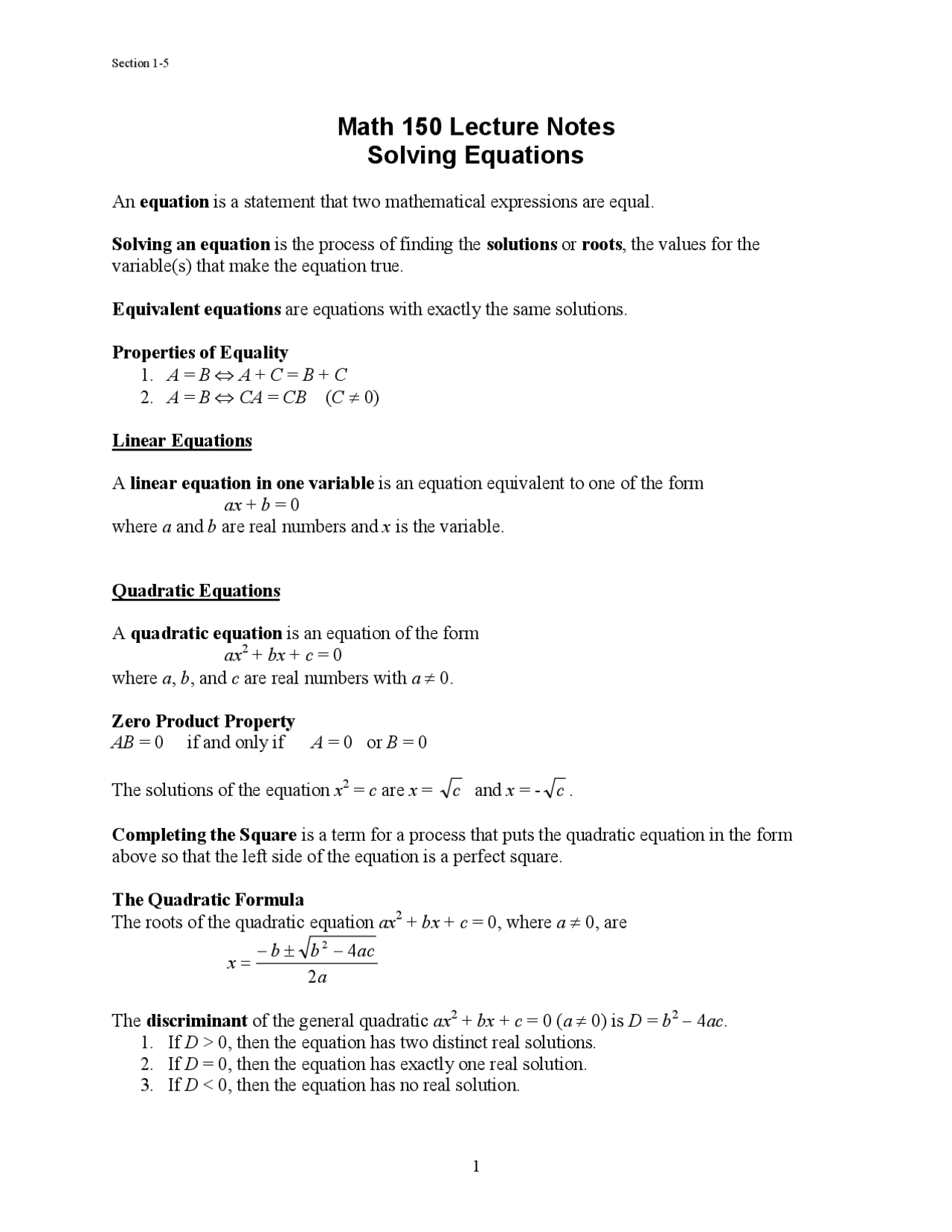 Linear and Quadratic Equations in Functions Trigonometry | MATH 150 ...