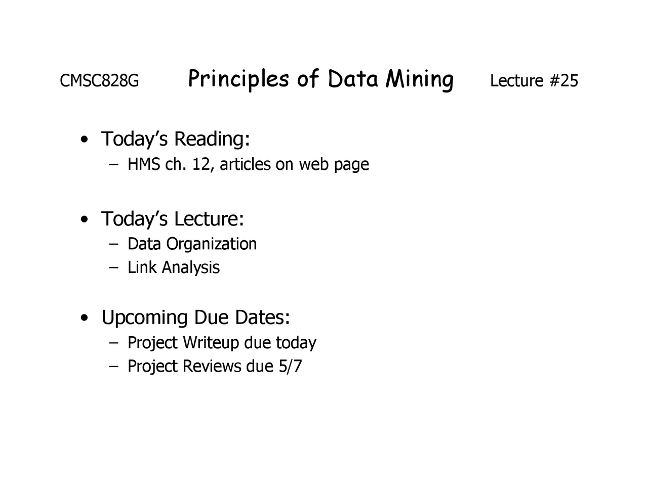 Principles Of Data Mining Advanced Topics Information Processing