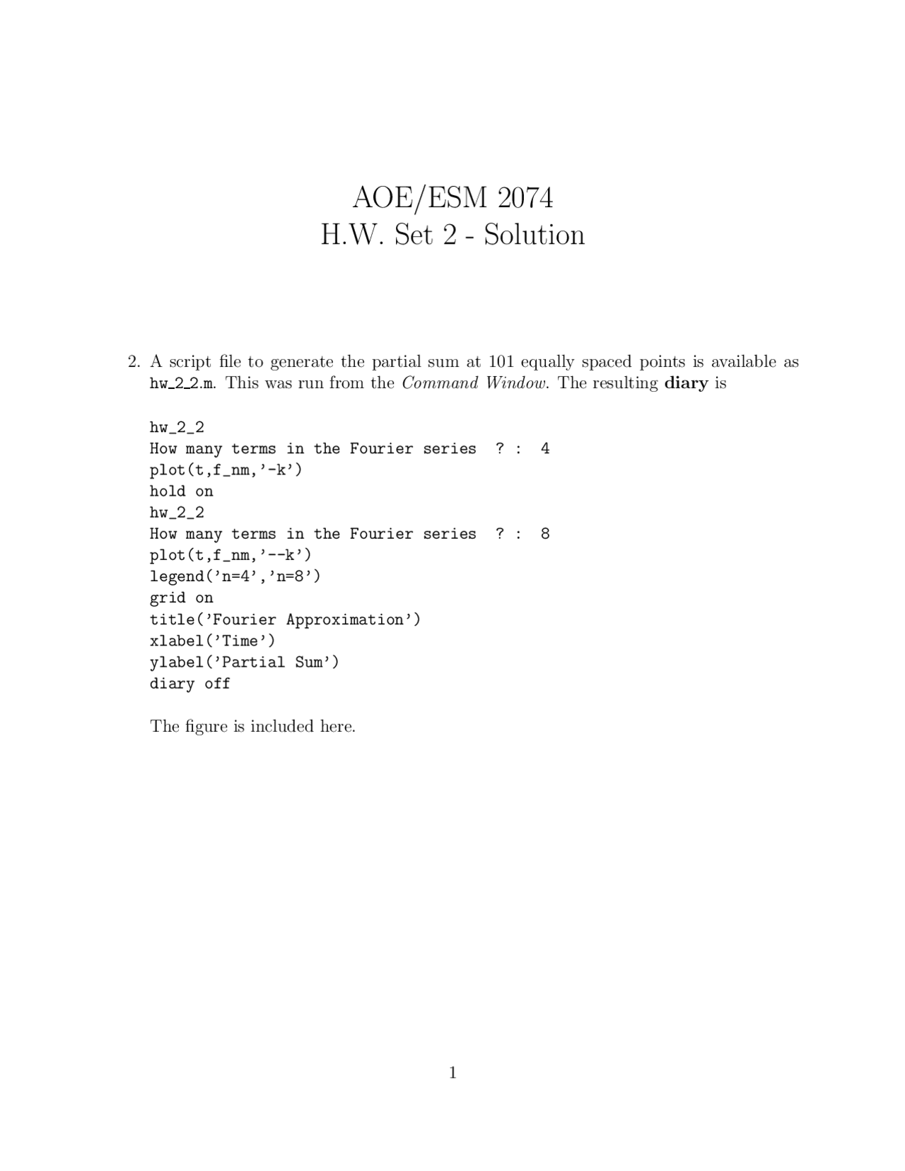 Homework Set 2 With Solution Computational Methods Esm 2074 Docsity