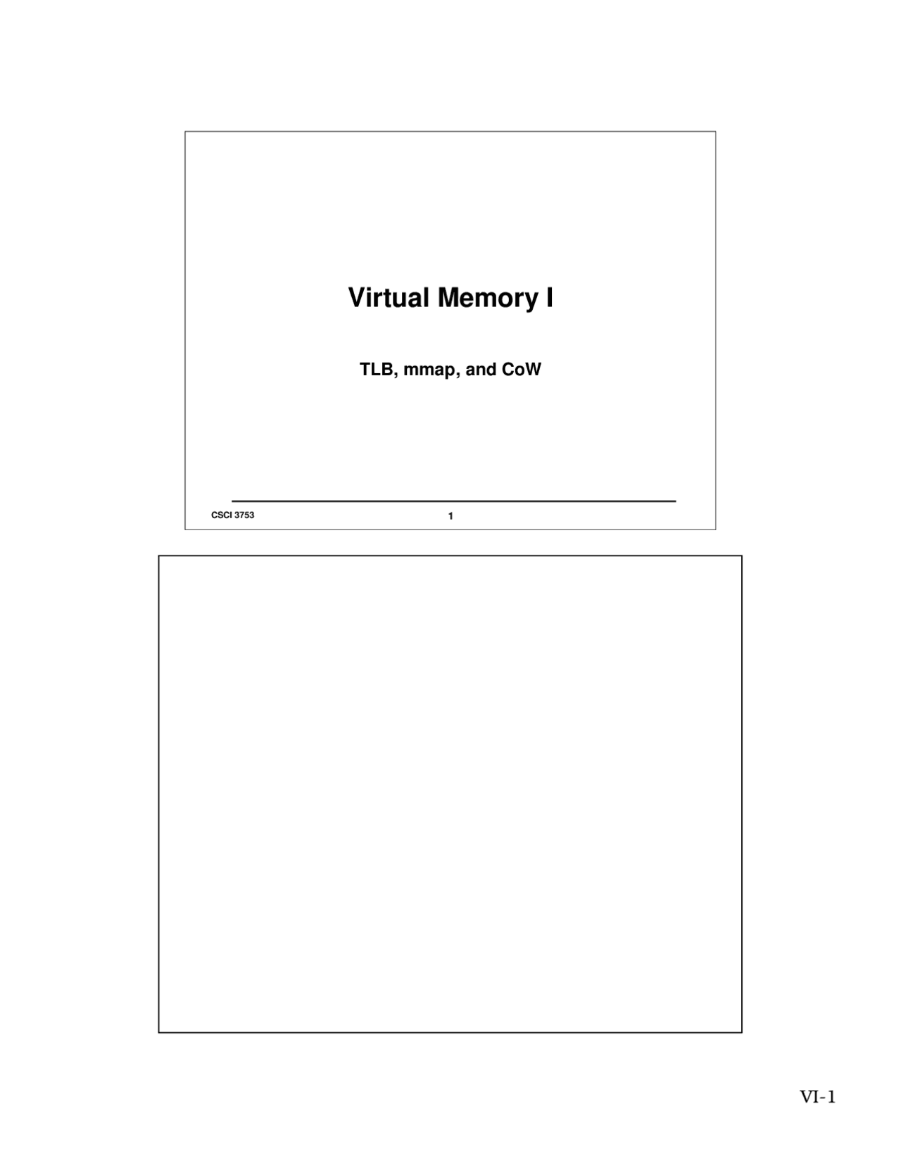 Virtual Memory I Lecture Slides Csci 3753 Docsity